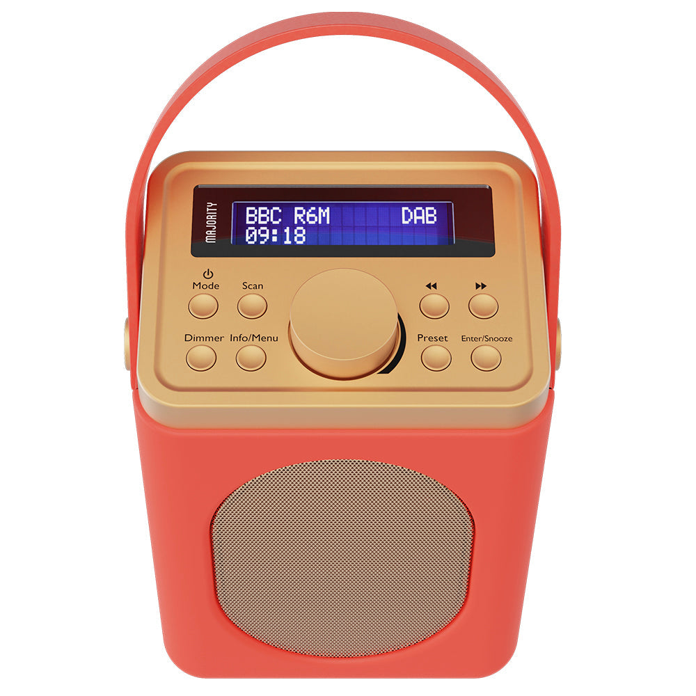 Majority Little Shelford Bluetooth Alarm DAB & FM Radio Red – Oh Clocks