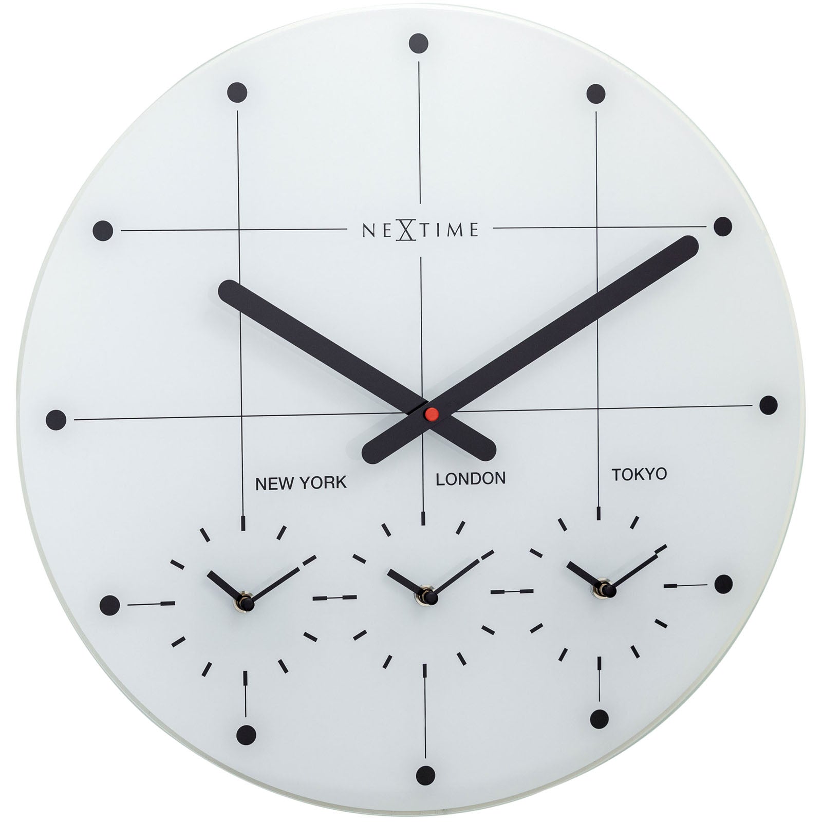 Buy NeXtime Big City Multiple Time Zone Wall Clock White 43cm – Oh Clocks
