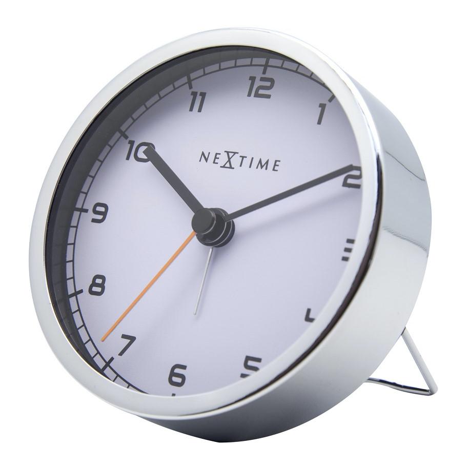 Buy NeXtime Company Metal Alarm Clock White 9cm Online – Oh Clocks
