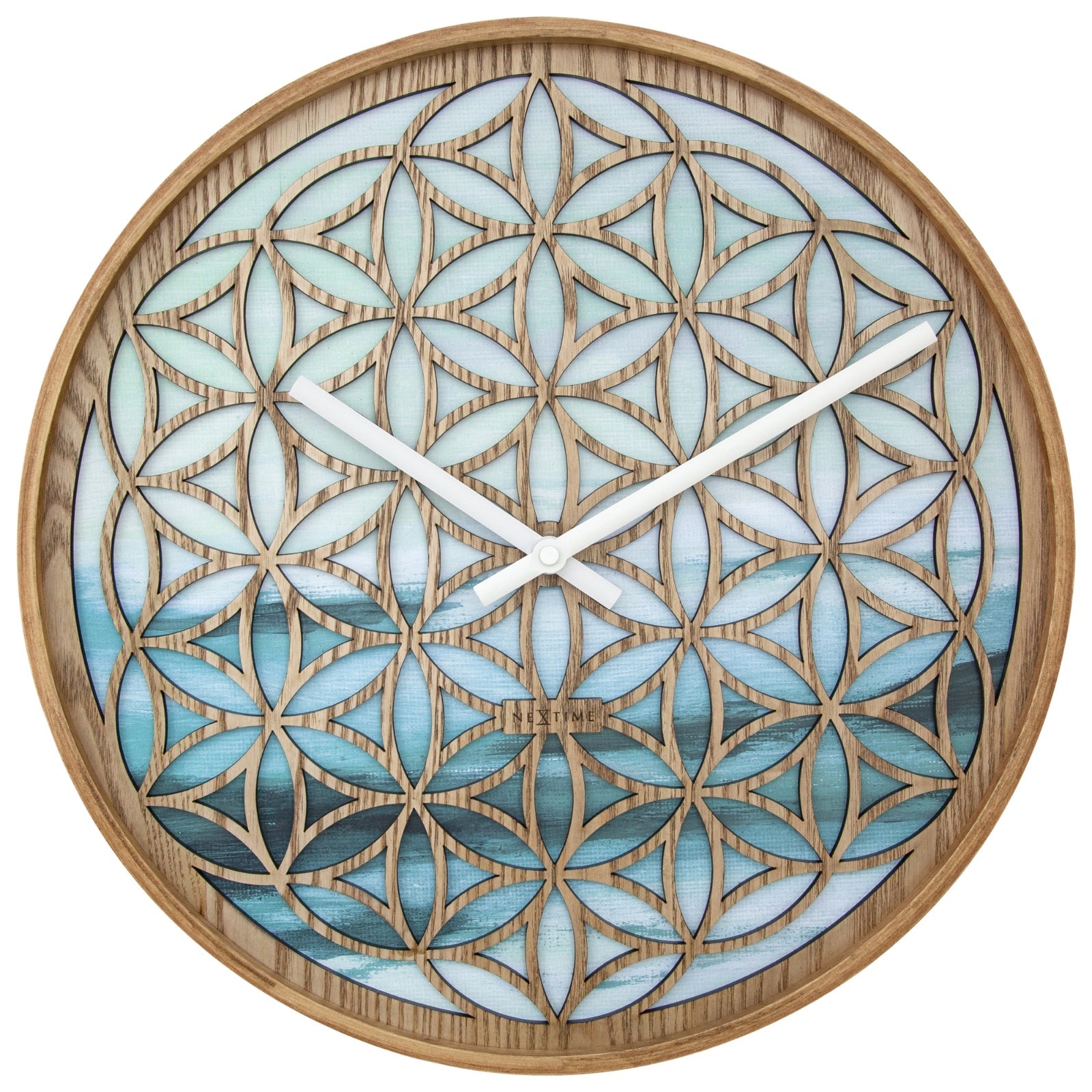 NeXtime Concord Intricate Wooden Pattern Wall Clock Green – Oh Clocks