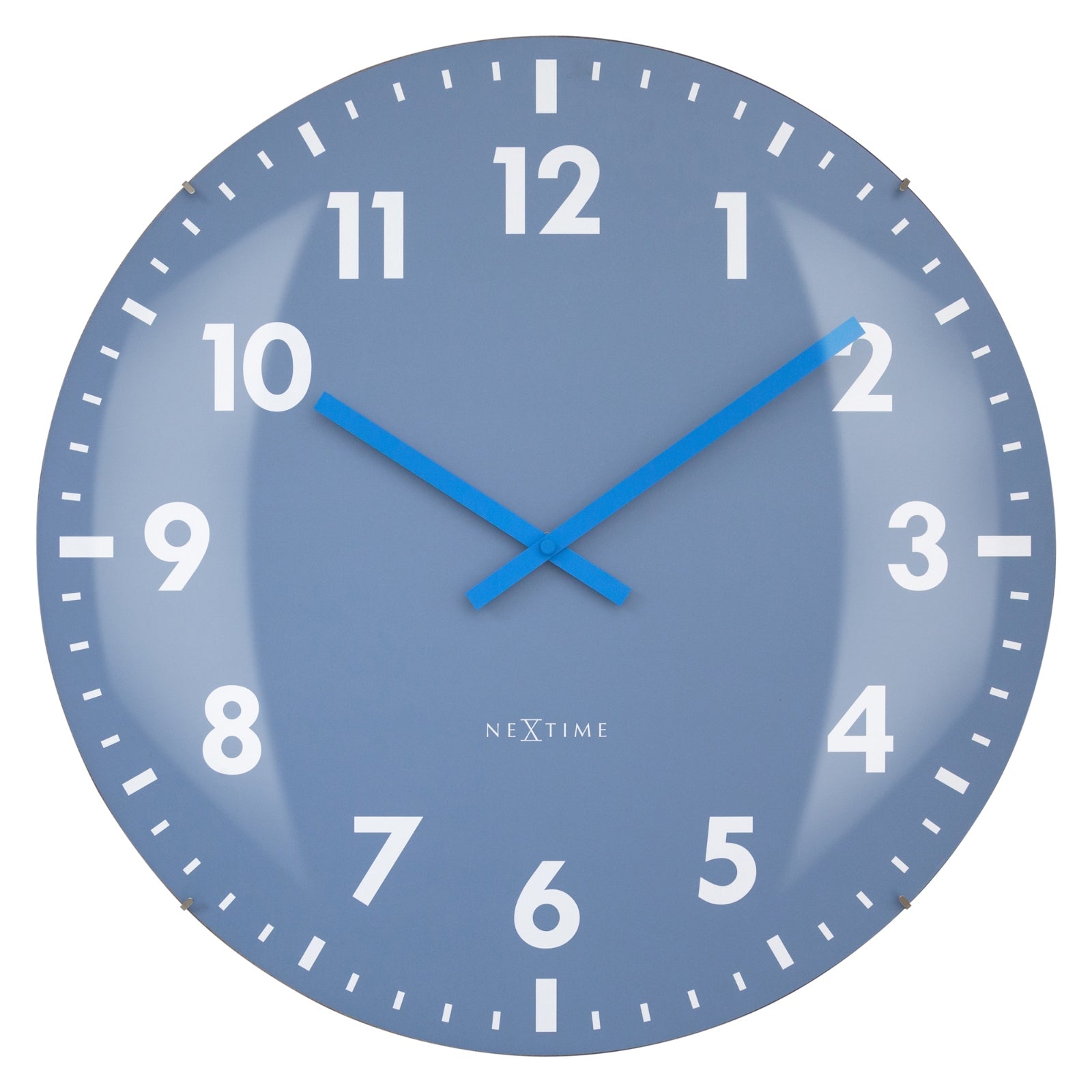 Buy Nextime Duomo Domed Glass Wall Clock Blue 50cm Online Oh Clocks