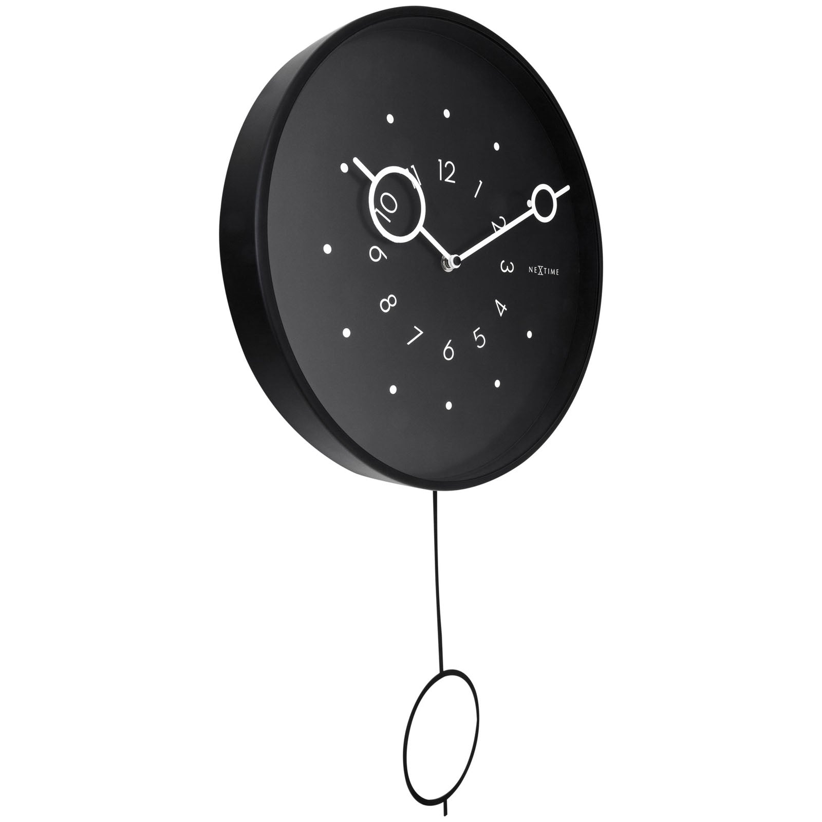 Buy NeXtime Loop Pendulum Wall Clock Black 35cm Online – Oh Clocks