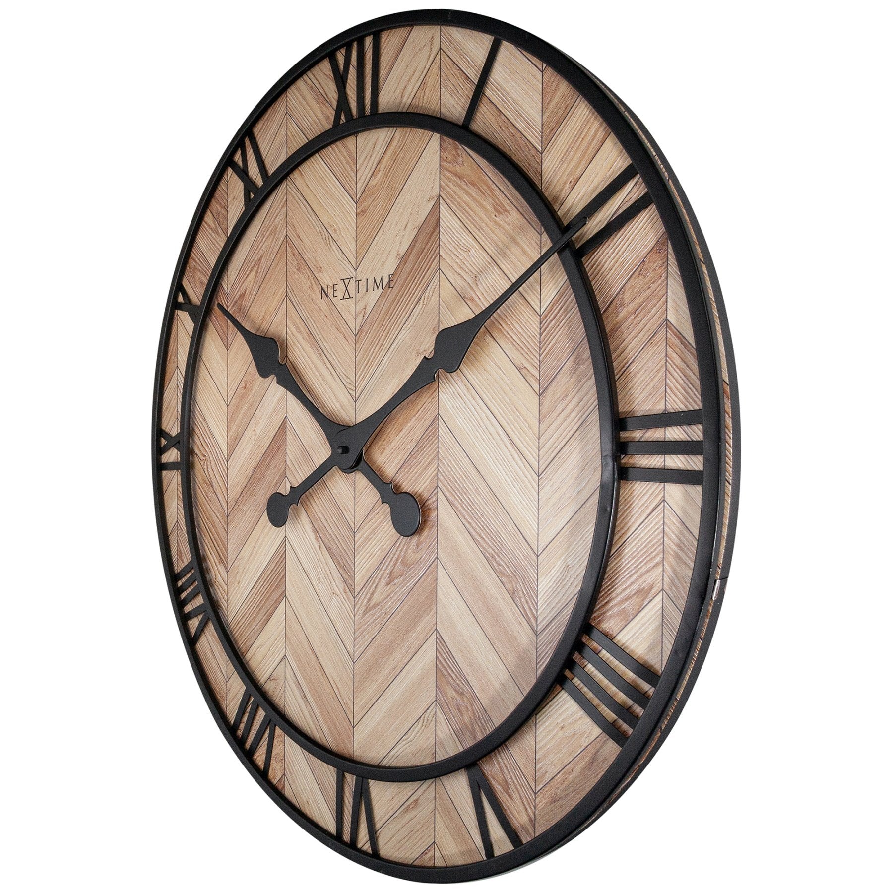 Buy NeXtime Roman Vintage Open Wooden Wall Clock Light Brown 58cm – Oh ...