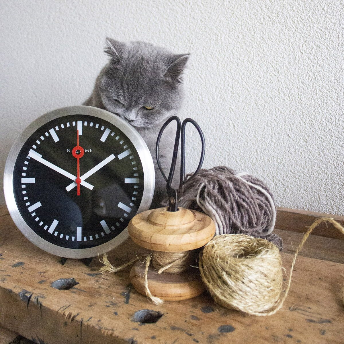 Buy NeXtime Station Stripe Index Wall or Desk Clock Black 19cm – Oh Clocks