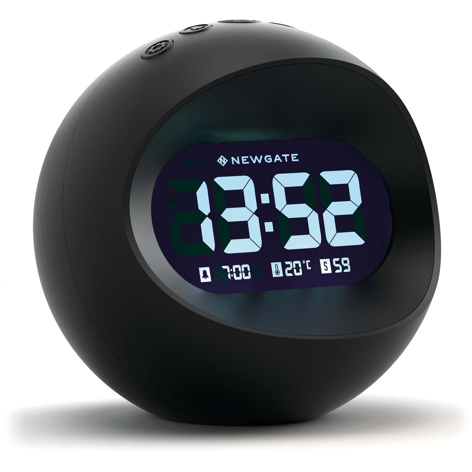 Buy Newgate Centre Of The Earth LCD Alarm Clock Black 12cm Online – Oh ...
