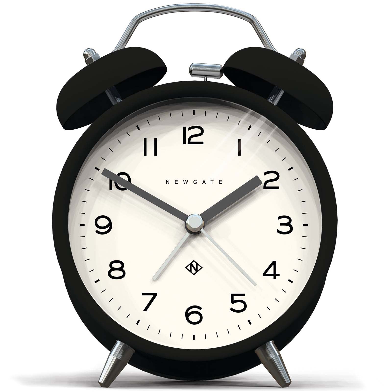 Buy Newgate Charlie Twin Bell Echo Alarm Clock Matte Black 14cm – Oh Clocks
