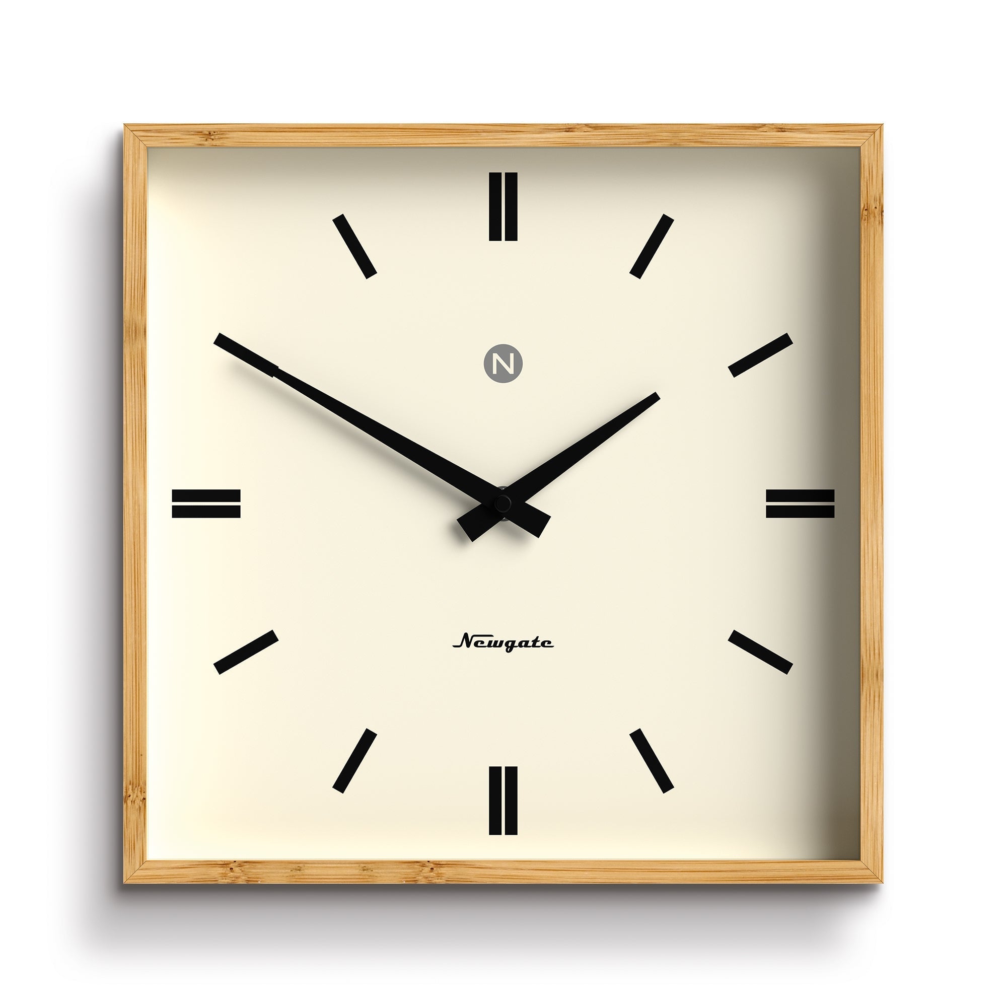 Buy Newgate Fiji Square Bamboo Wall Clock Moped Dial 30cm Online – Oh ...