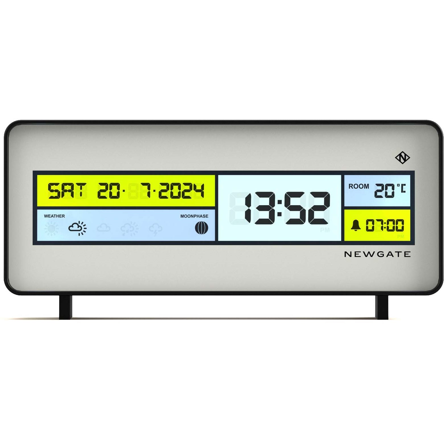 Buy Newgate Futurama LCD Alarm Clock Black Case White Lens 20cm – Oh Clocks