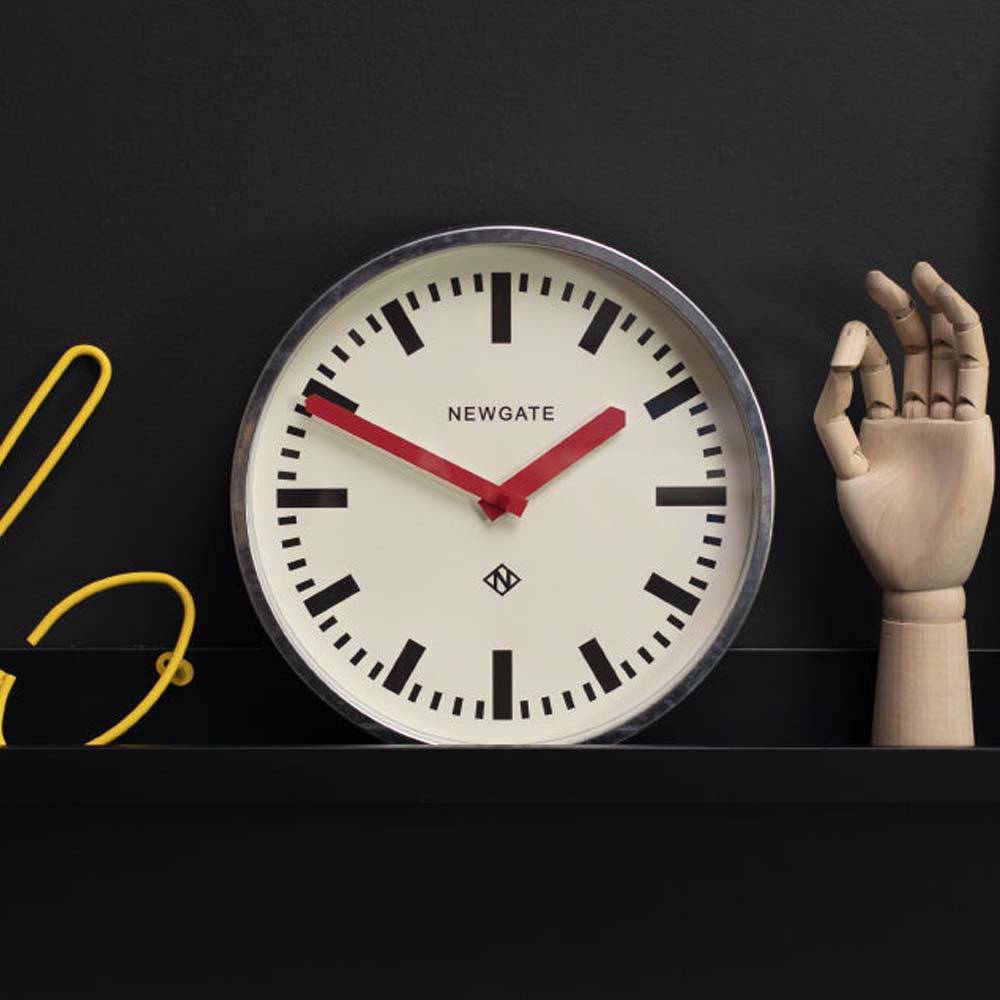 Buy Newgate Luggage Wall Clock Galvanised Red Hands 30cm Online – Oh Clocks