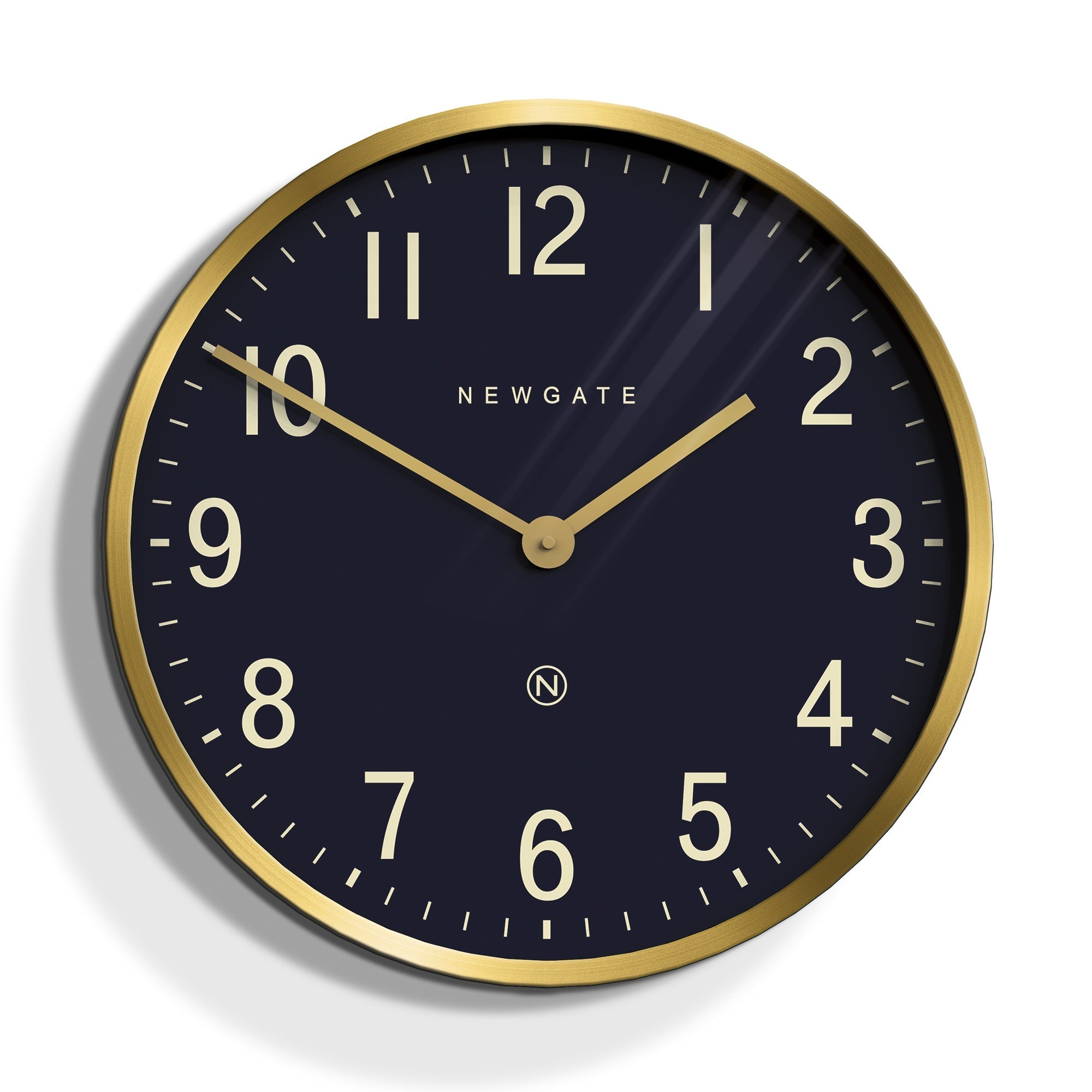 Newgate Mr Edwards Wall Clock Radial Brass and Petrol Blue – Oh Clocks
