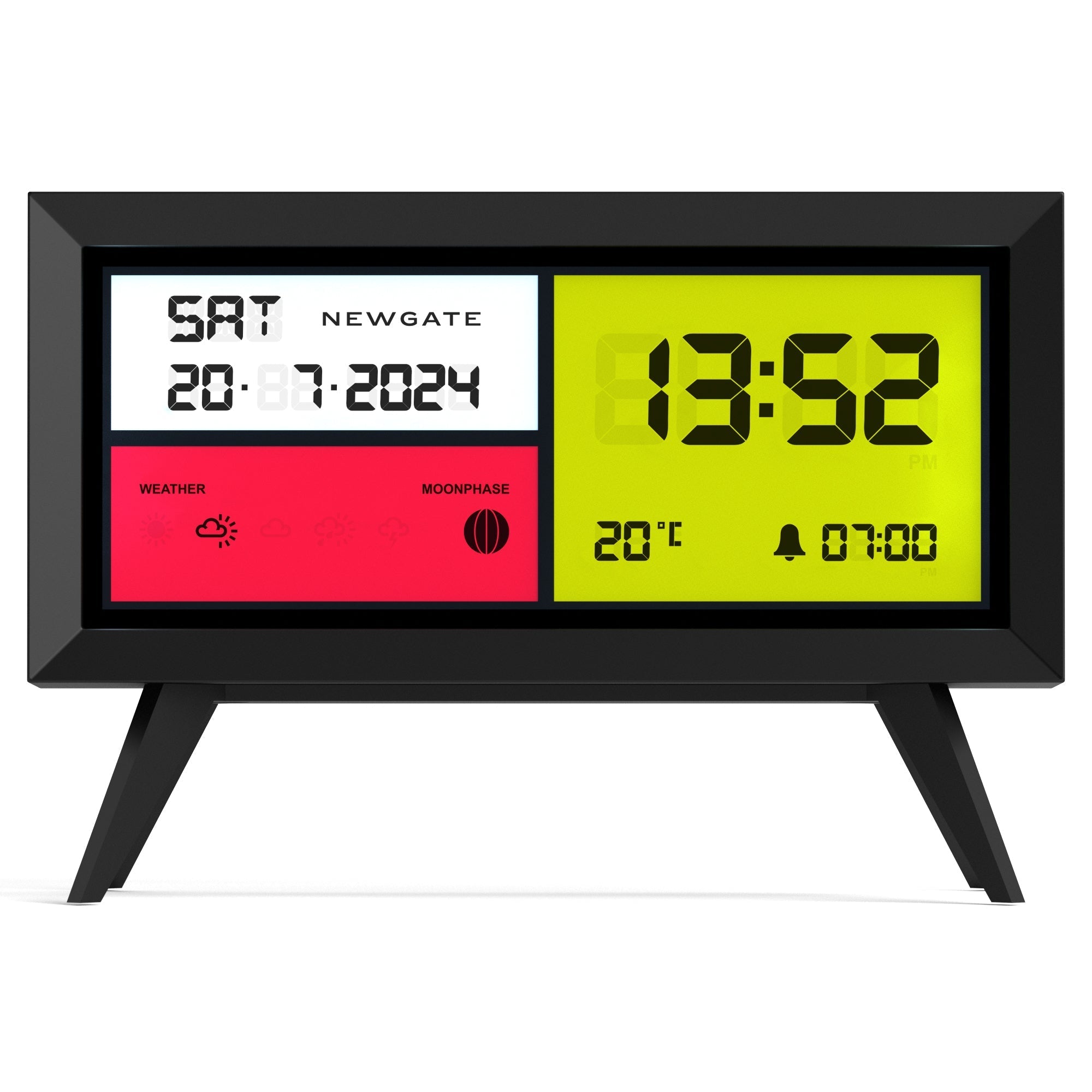 Buy Newgate Spectronoma Multifunction LCD Alarm Clock Black 19cm – Oh ...