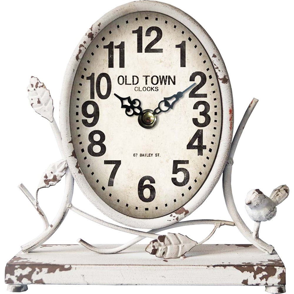 Buy Old Town Antique White Country Table Clock 23cm Online – Oh Clocks