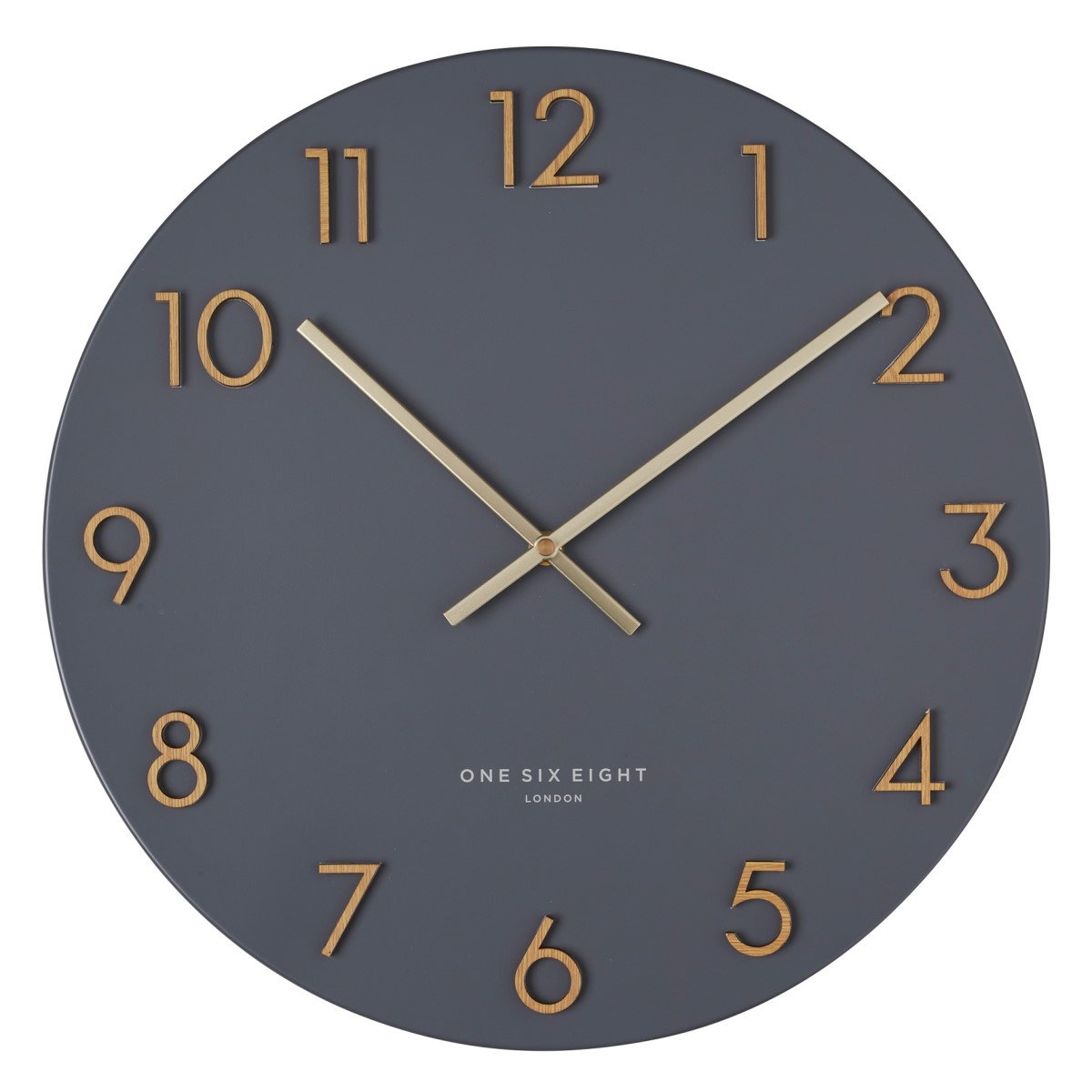 One Six Eight London Katelyn Metal Wall Clock Charcoal Grey – Oh Clocks