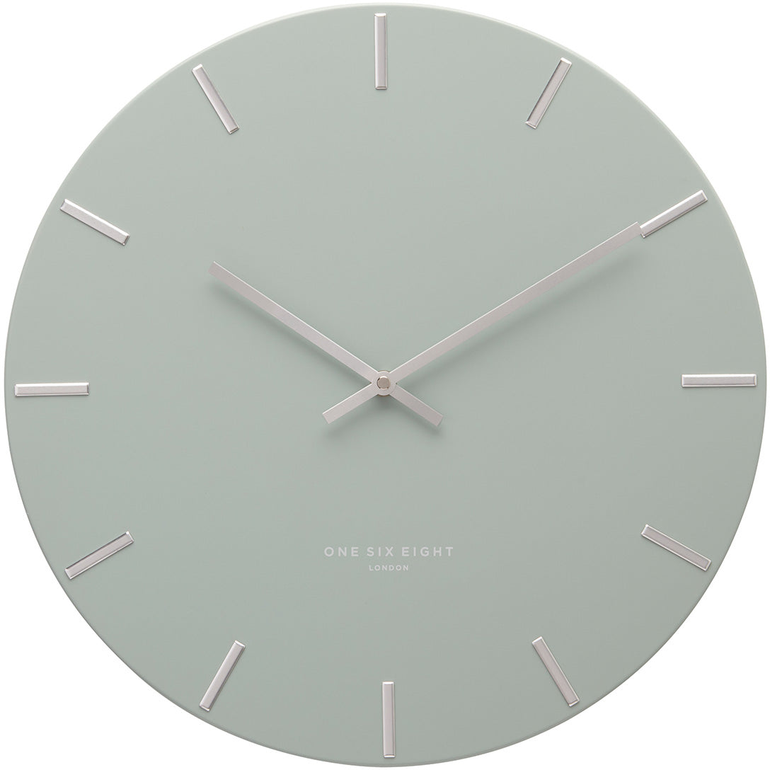 Buy One Six Eight London Luca Wall Clock Sage Green 40cm Online – Oh Clocks