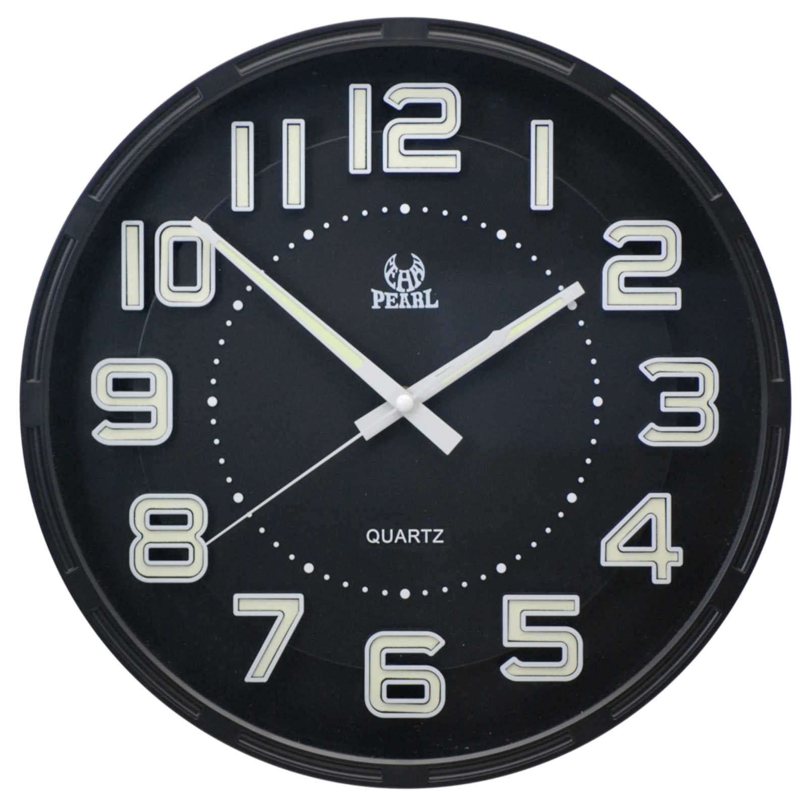 Buy Pearl Time Keila Glow In The Dark Wall Clock Black Blue 35cm – Oh ...