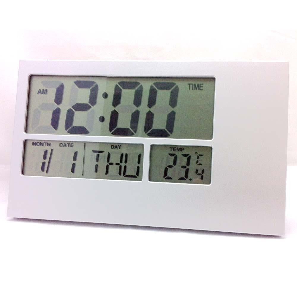 Buy Pearl Time LCD Wall or Desk Clock Silver Online | Oh Clocks
