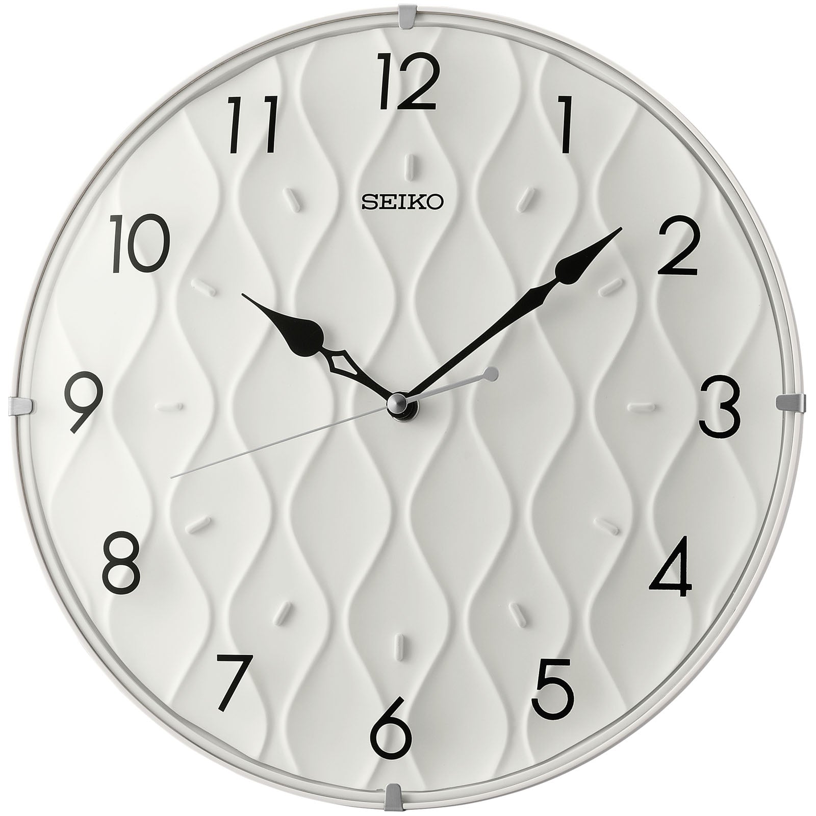 Buy Seiko Anna Wave Pattern Wall Clock Matte White 31cm Online – Oh Clocks