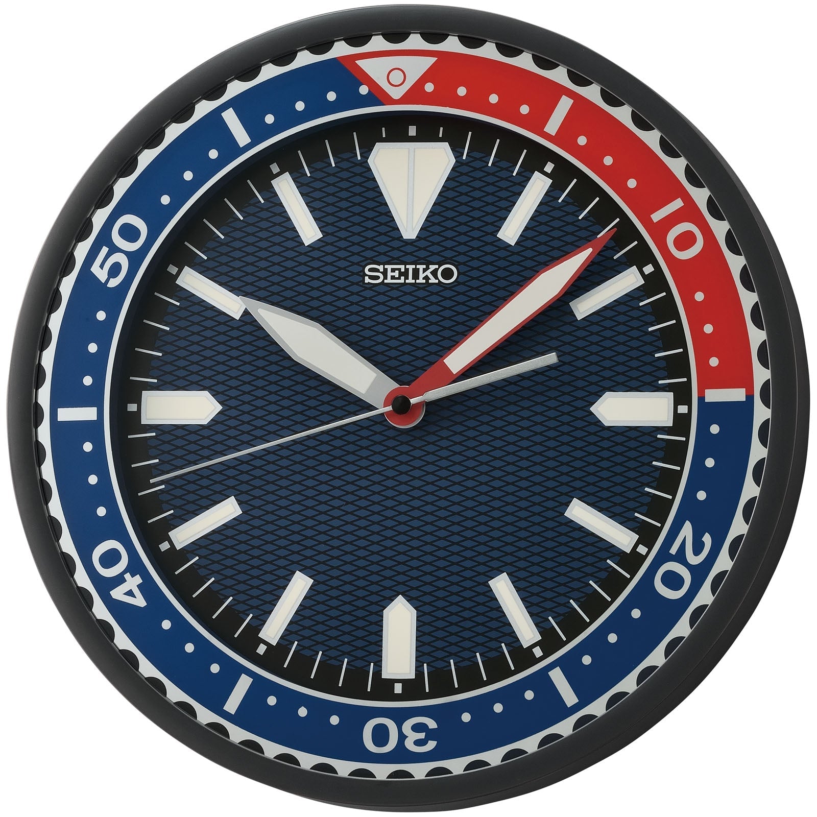 Buy Seiko Skye Watch Face Wall Clock Blue Red 30cm Online – Oh Clocks