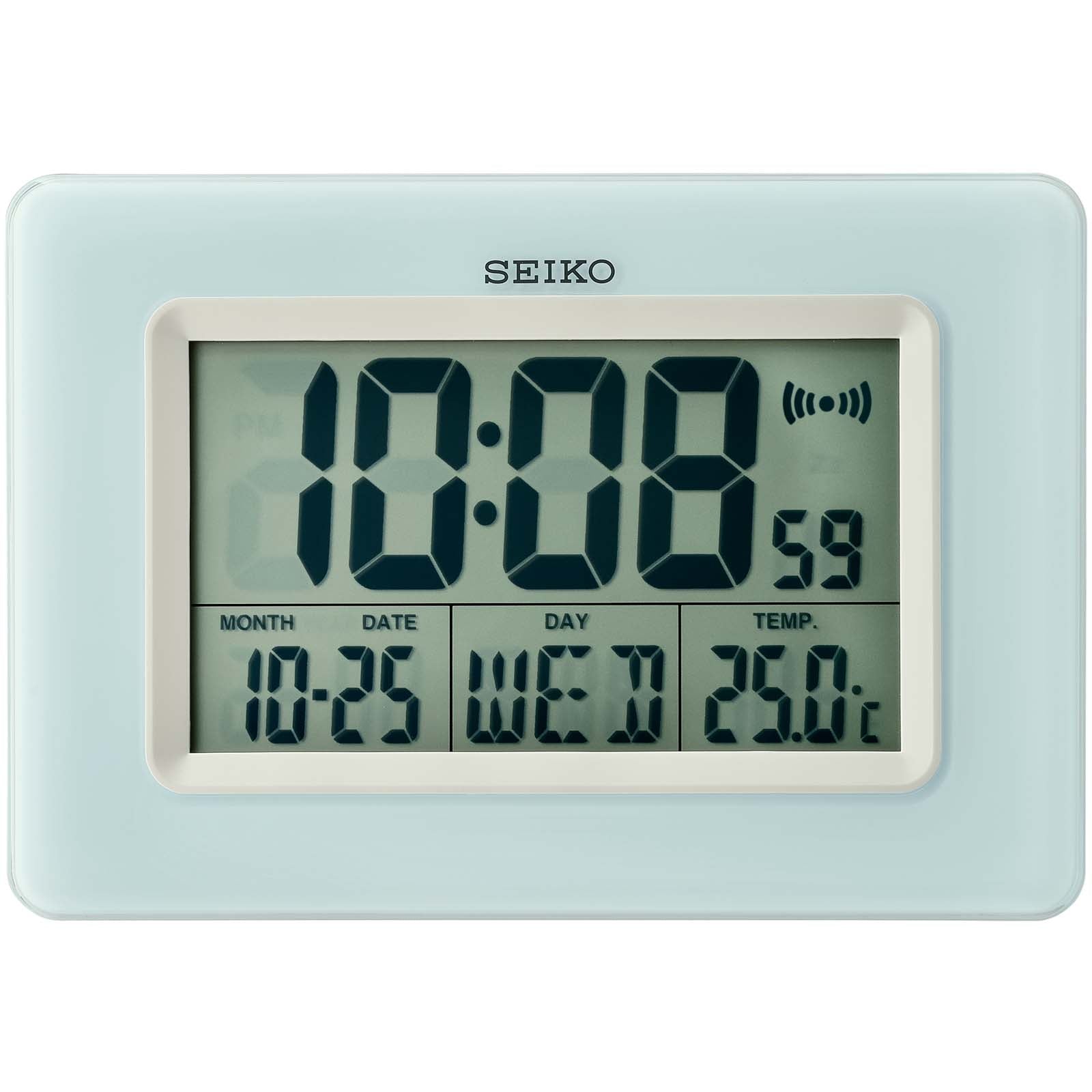 Buy Seiko Harlow Digital Alarm Clock Light Blue 25cm Online – Oh Clocks