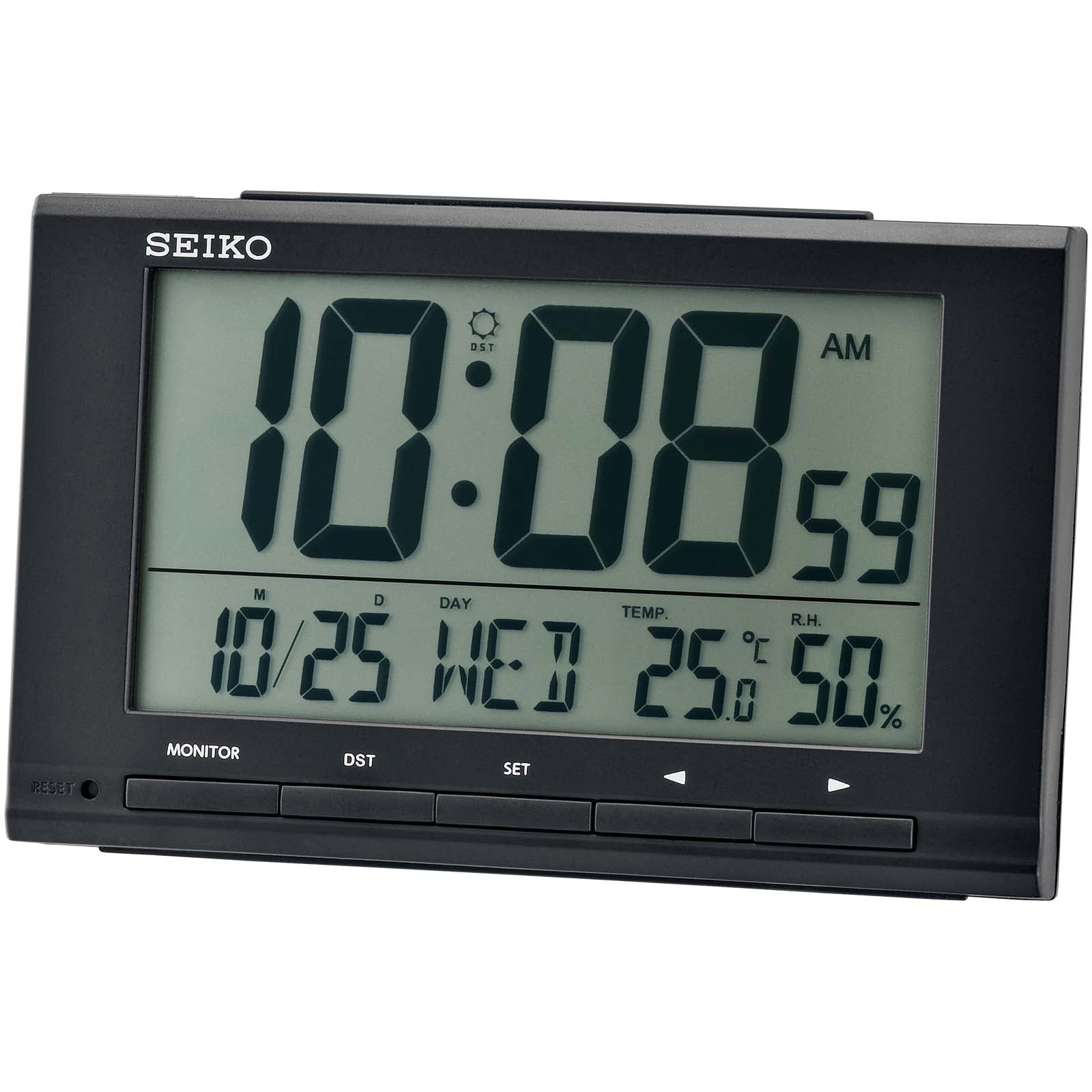 Buy Seiko Kelvin Digital Alarm Clock Black 15cm Online – Oh Clocks