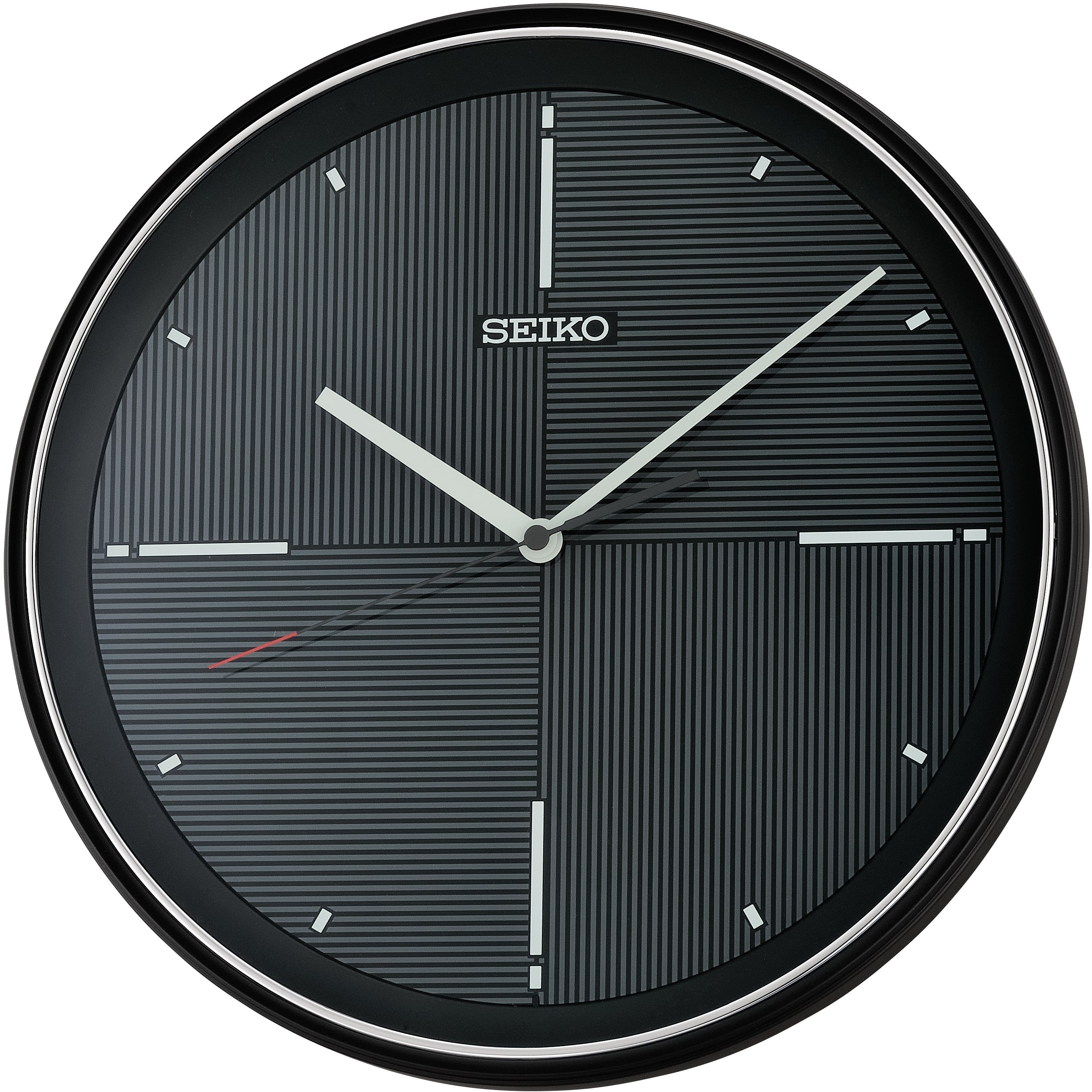 Buy Seiko Lark Contemporary Markers Wall Clock Black 34cm Online – Oh ...