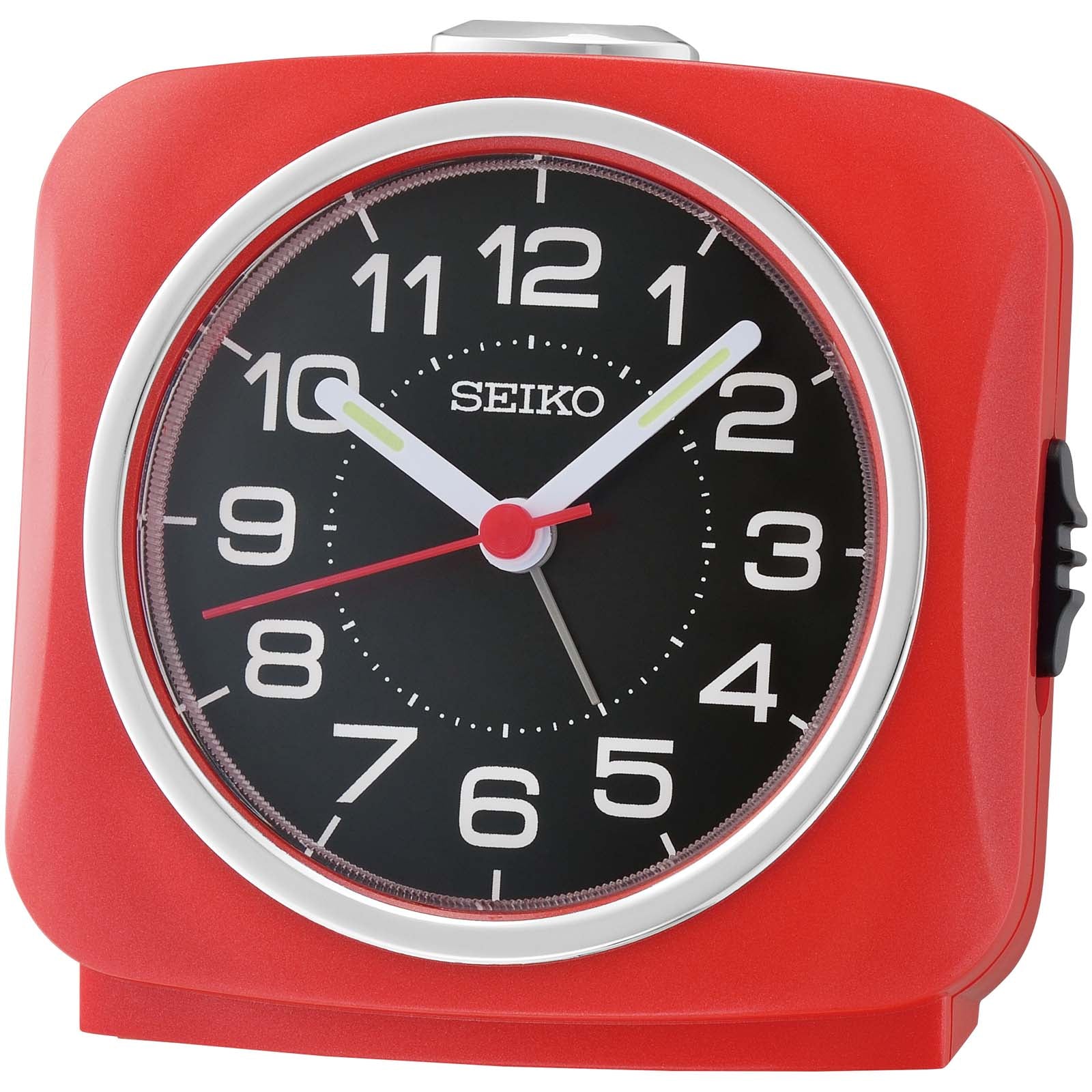 Buy Seiko Leander Bedside Table Alarm Clock Red 10cm Online – Oh Clocks