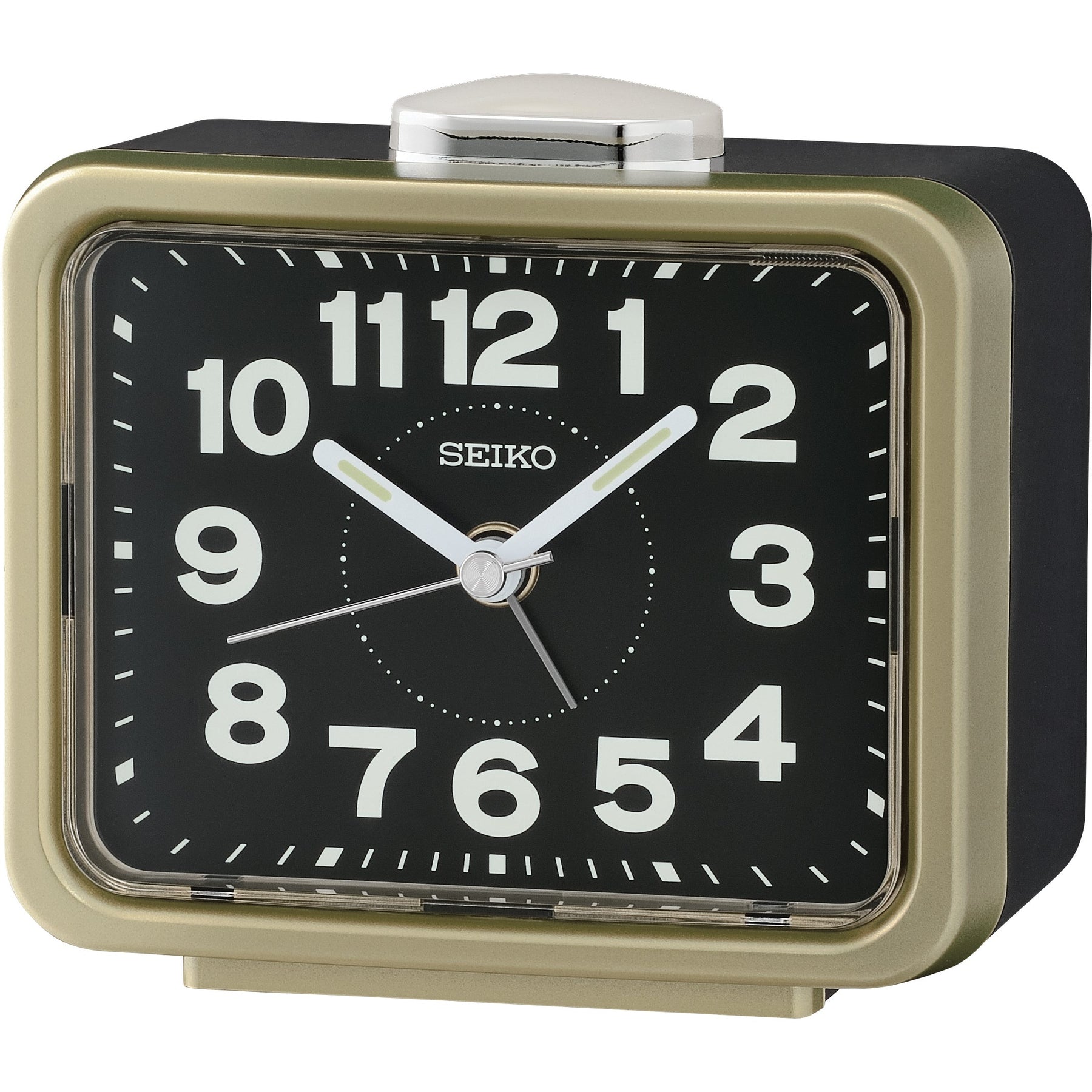 Buy Seiko Mayfair Retro Bedside Alarm Clock Gold 11cm Online – Oh Clocks