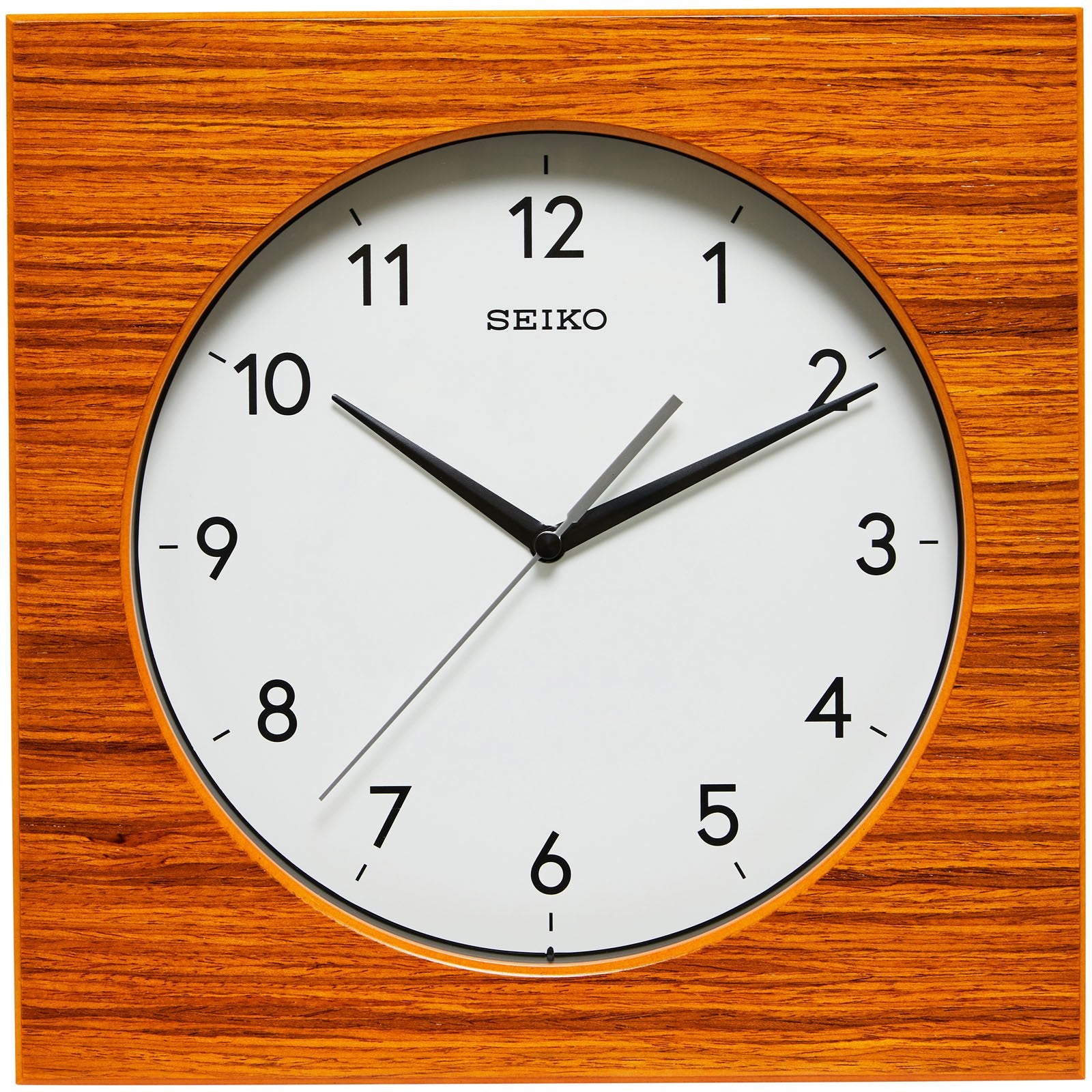 Buy Seiko Miller Square Wooden Wall Clock 30cm Online – Oh Clocks