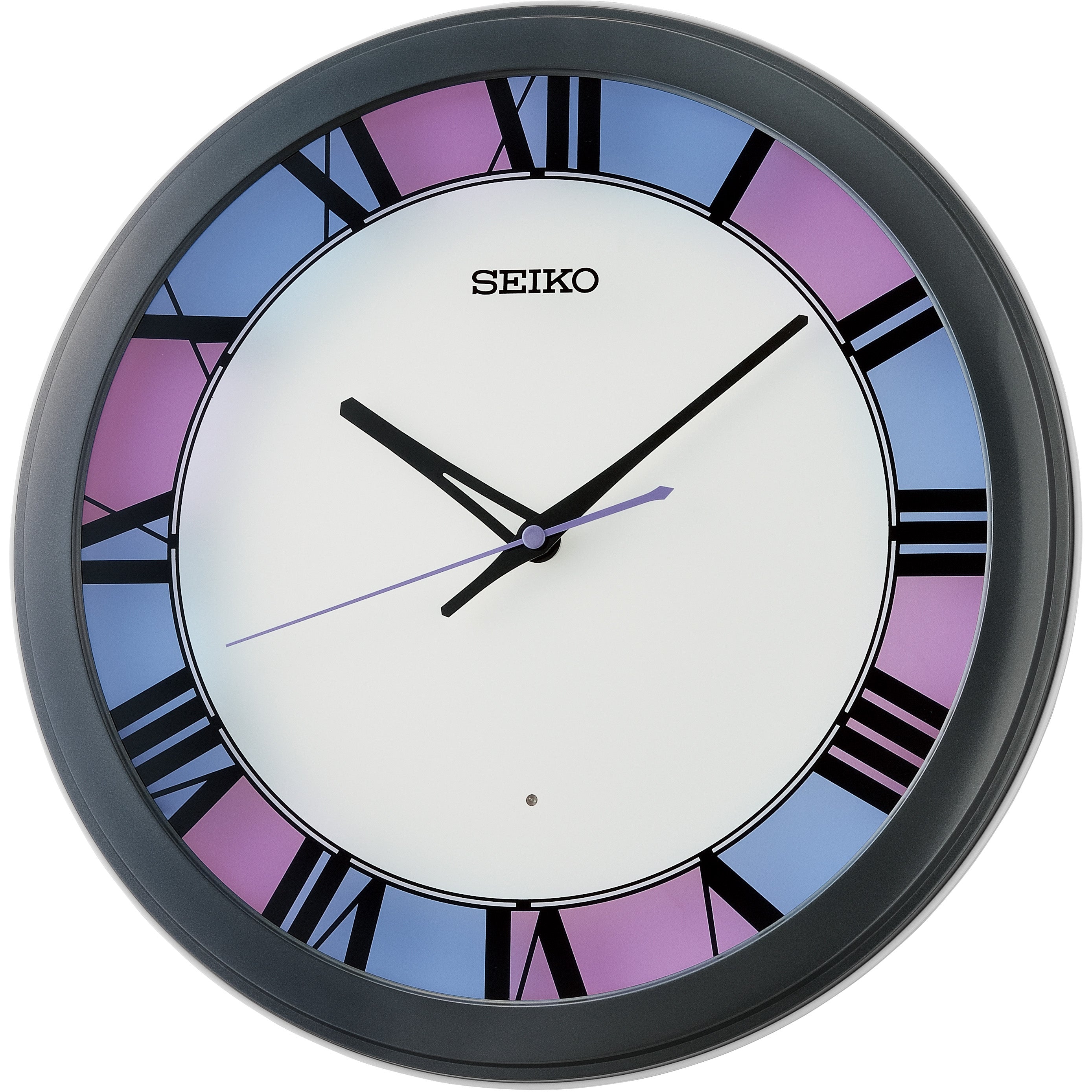 Buy Seiko Oliver LED Light Wall Clock Black 33cm Online – Oh Clocks