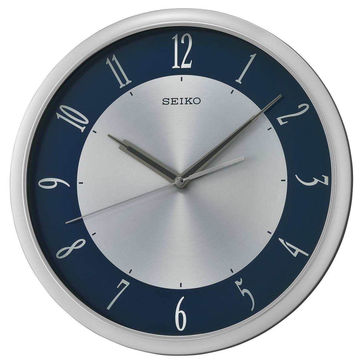 Buy Seiko Penny Blue and Silver Wall Clock 31cm Online – Oh Clocks