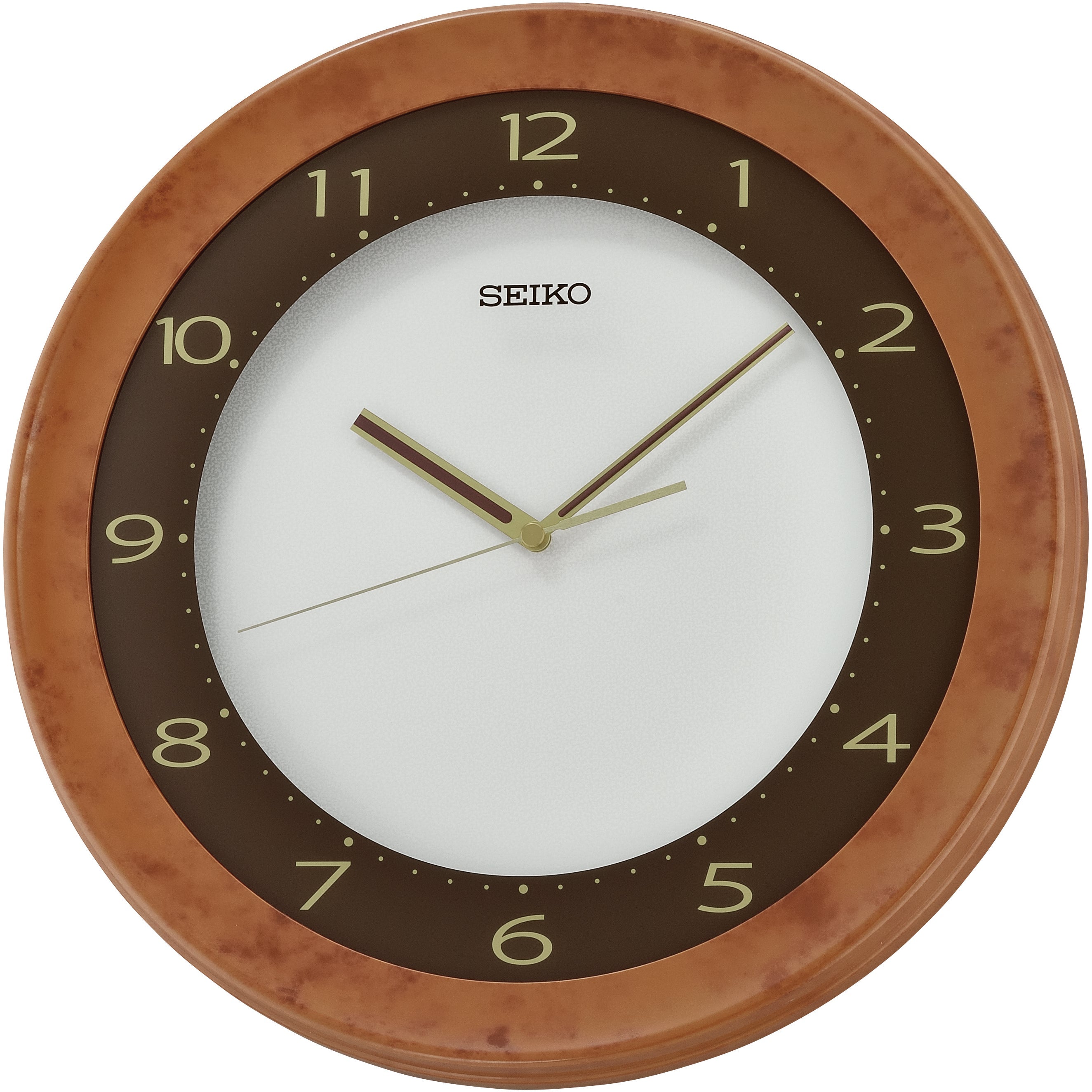 Buy Seiko Sloane Marble Pattern Wall Clock Brown 37cm Online – Oh Clocks