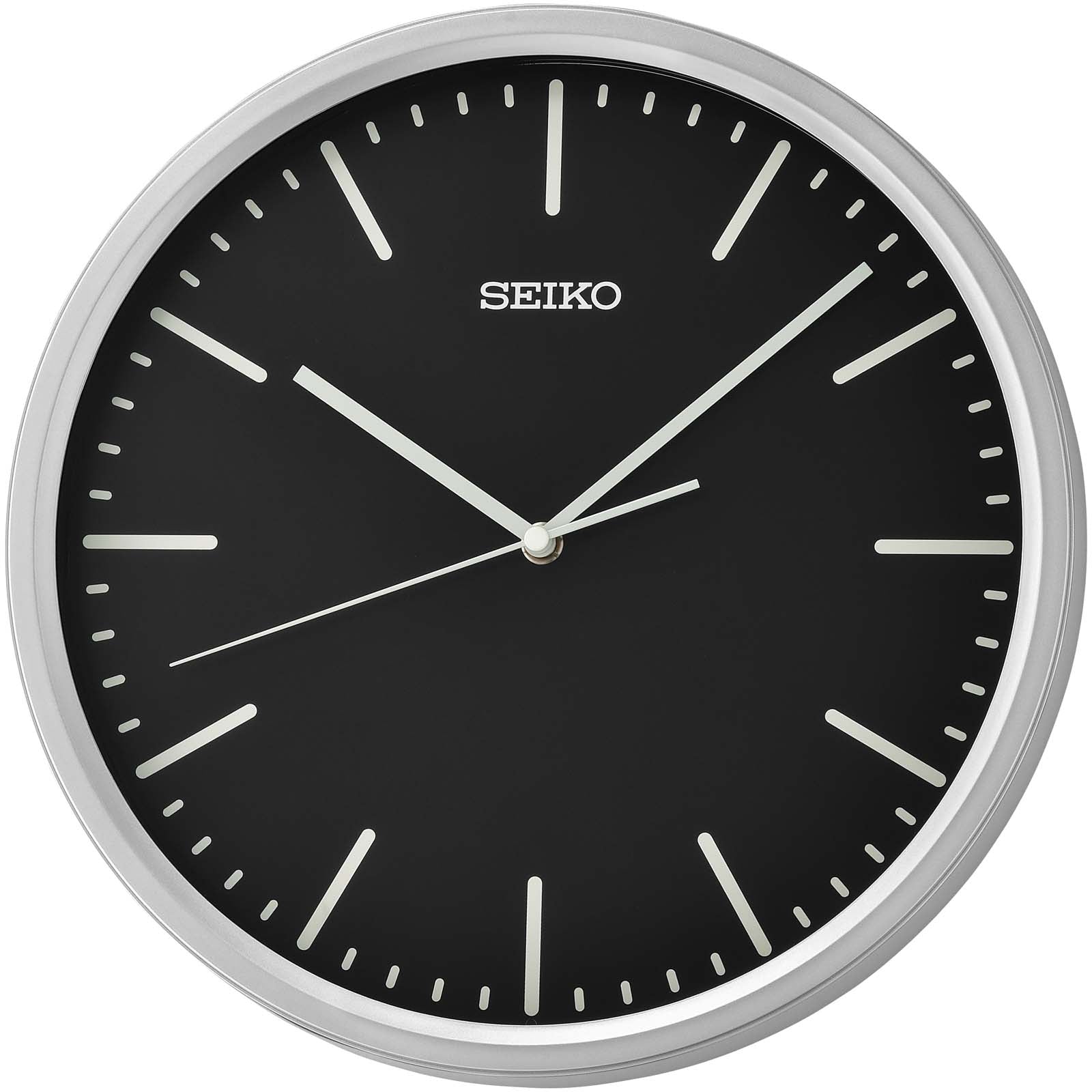 Buy Seiko Soren Wall Clock Silver Black 31cm Online – Oh Clocks