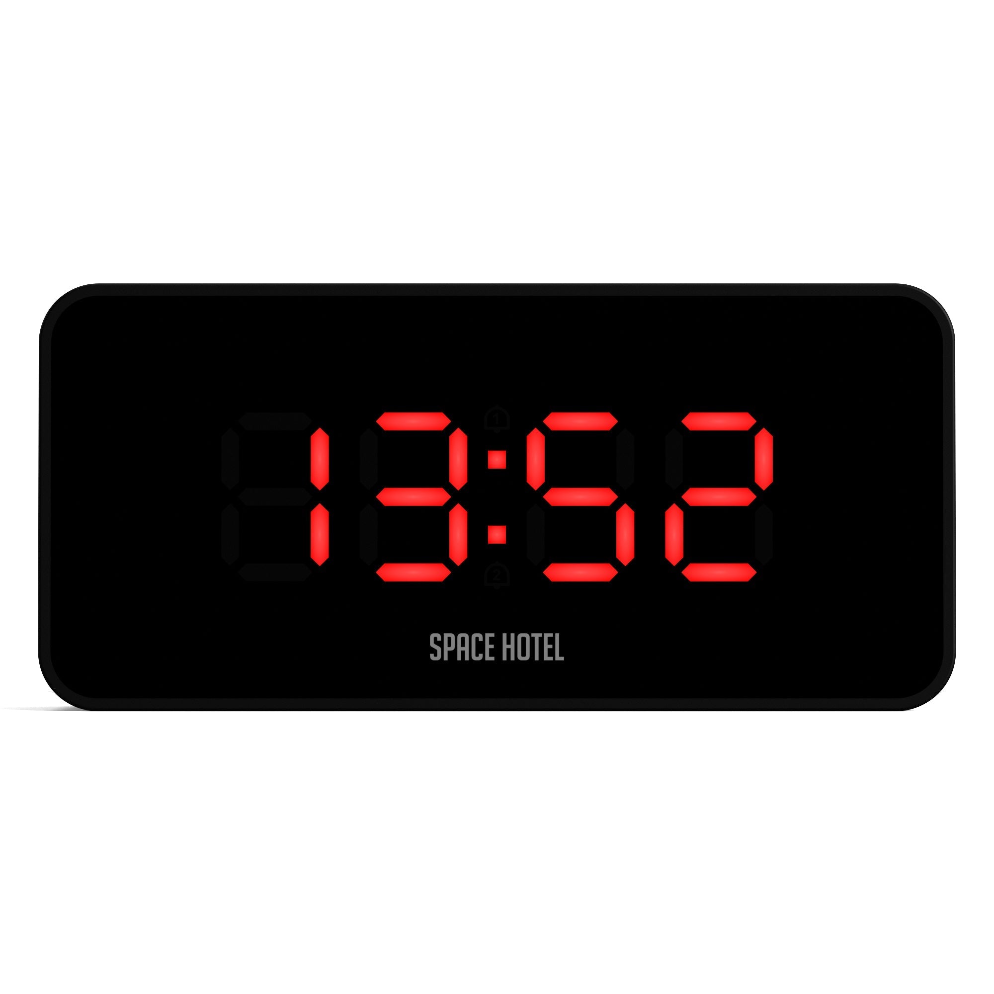 Space Hotel Hypertron Digital LED Alarm Clock Black and Red – Oh Clocks