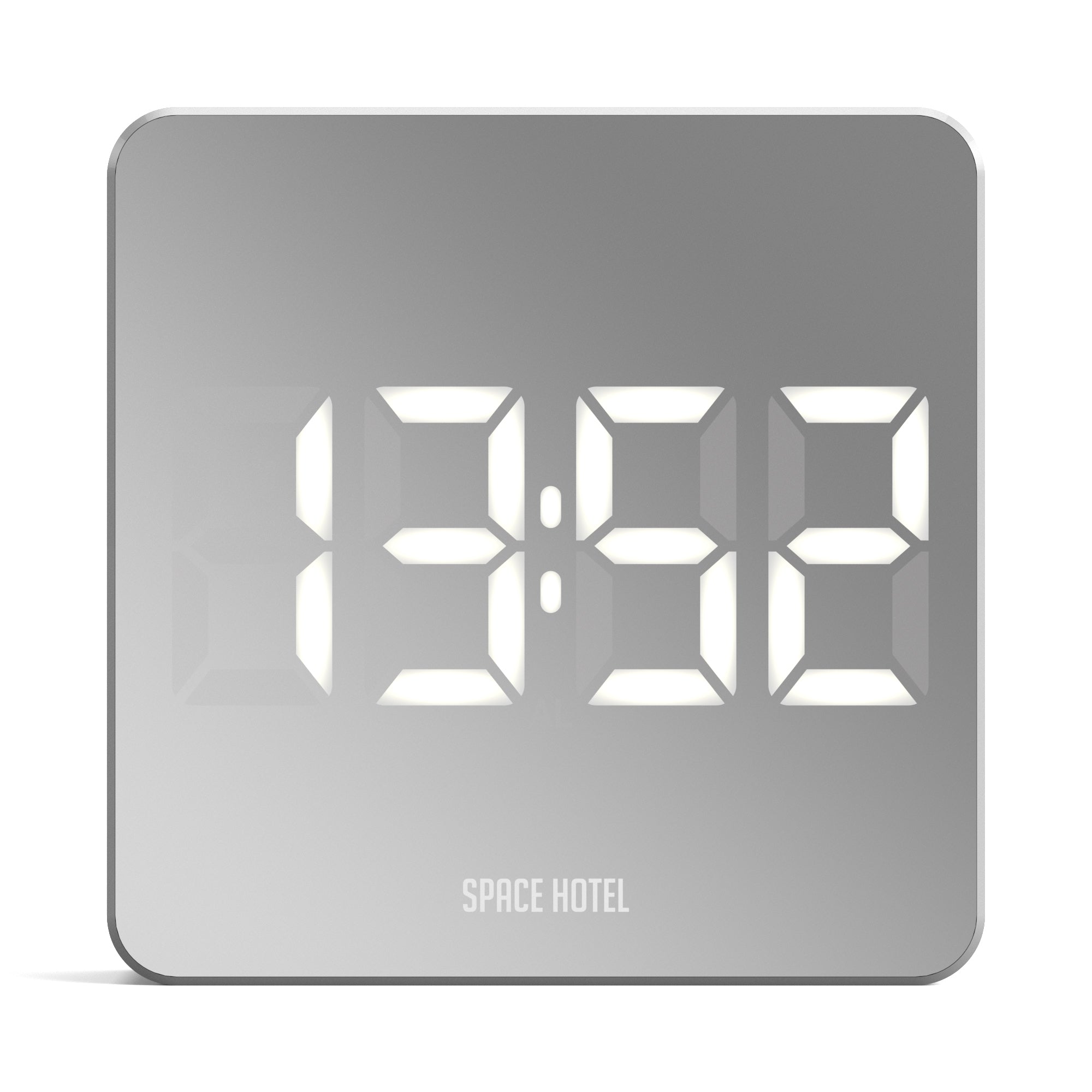 Space Hotel Orbatron Digital LED Alarm Clock Silver and White – Oh Clocks