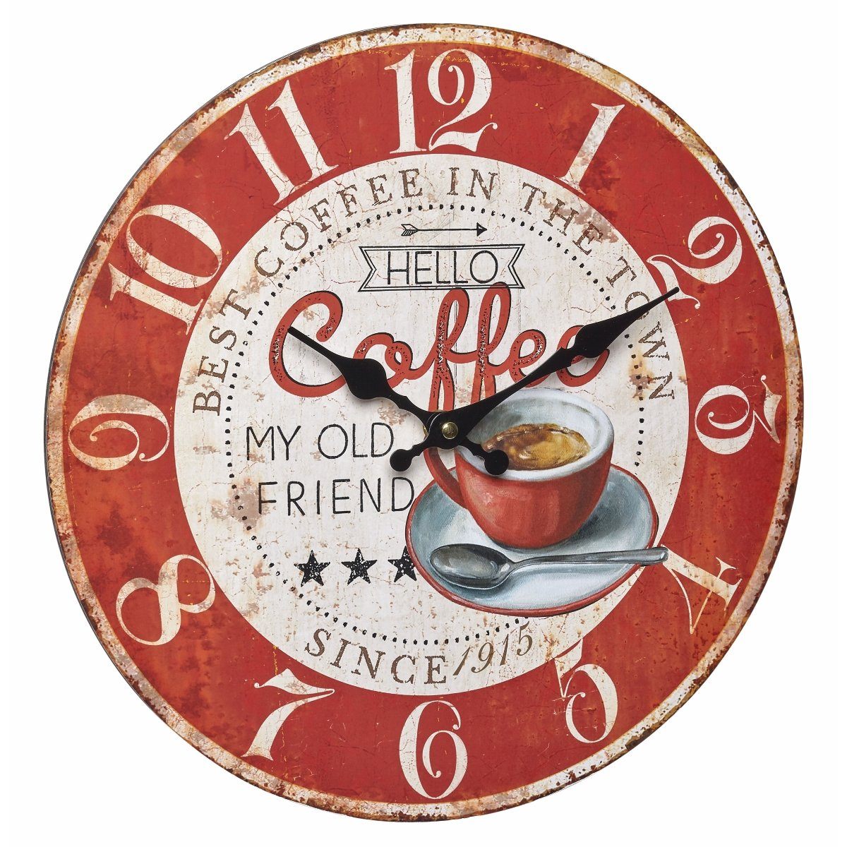 Buy TFA Coffee Vintage Wood Wall Clock 34cm Online – Oh Clocks