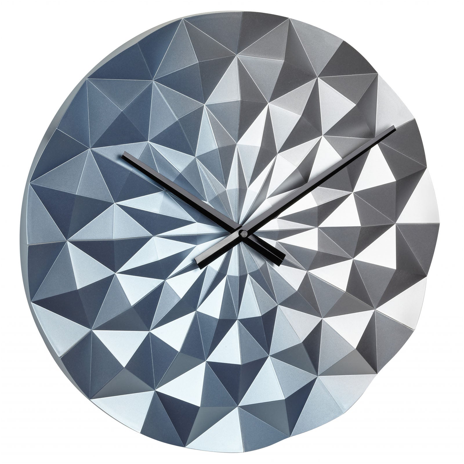 Buy TFA Diamond Polygonal Geometric Wall Clock Metallic Blue 40cm – Oh ...