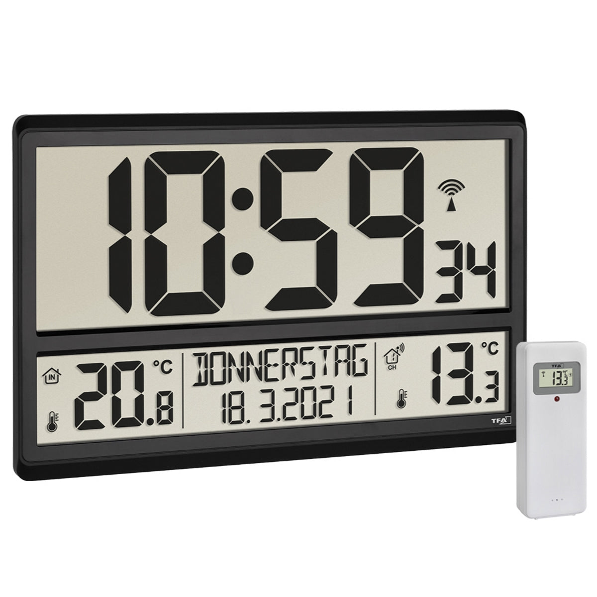 TFA Martin Indoor Outdoor Temp Large Digital Wall & Desk Clock – Oh Clocks
