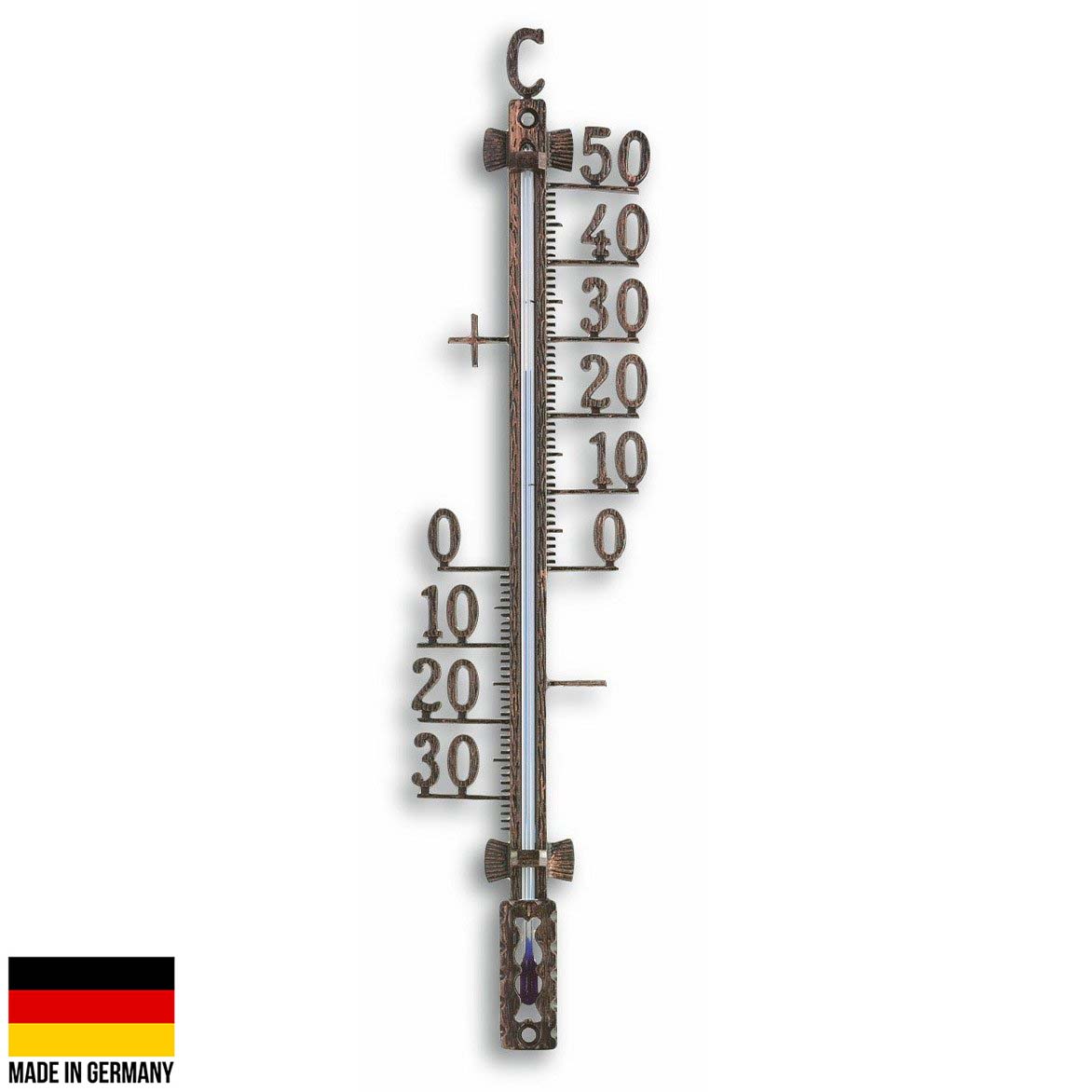 Buy TFA Teo Classic Outdoor Metal Thermometer Antique Copper 28cm – Oh ...