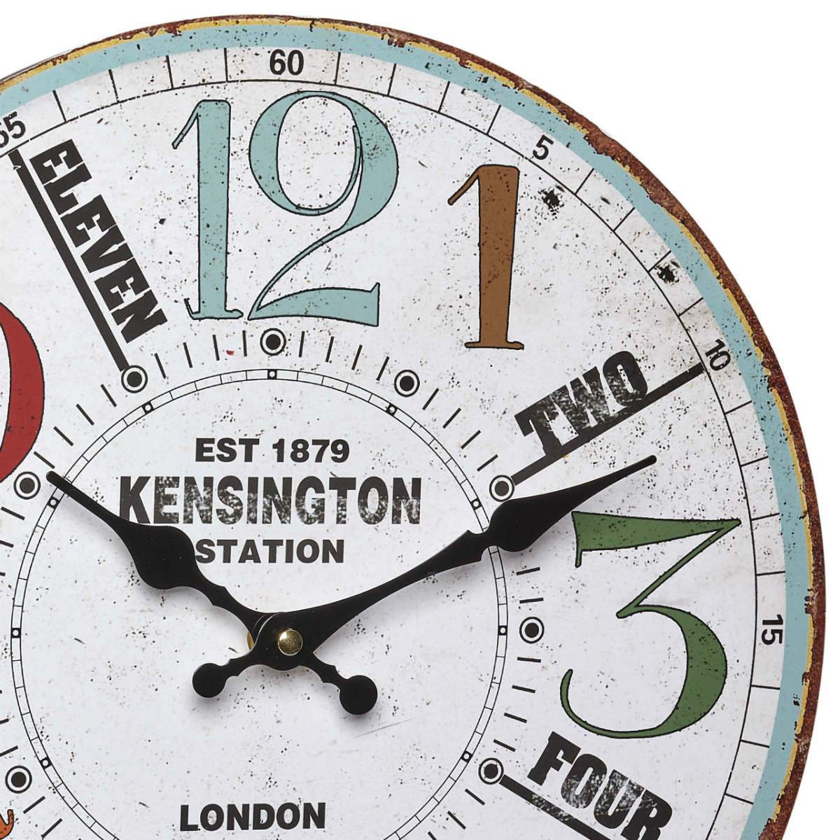 Buy TFA Kensington Station Vintage Wood Wall Clock 34cm Online – Oh Clocks