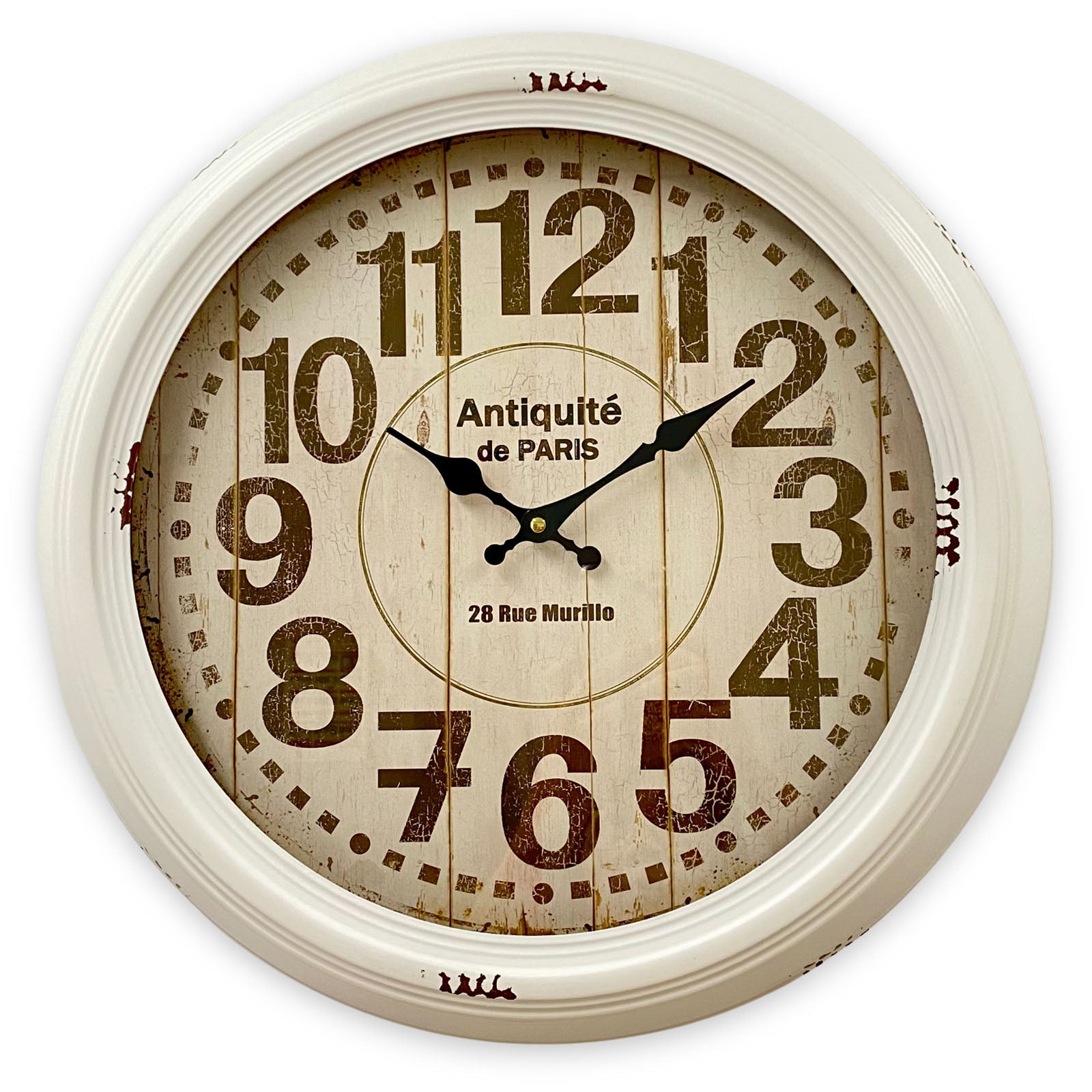 Buy Antiquite De Paris Vintage Metal Wall Clock White 46cm Online – Oh ...