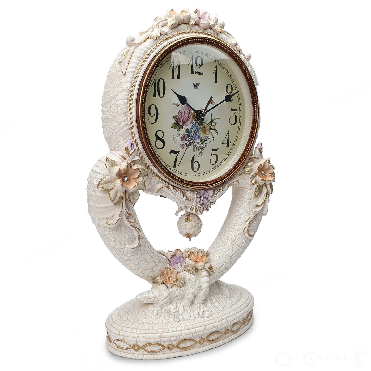 Buy Courtney Pendulum Desk Clock Cream 43cm Online – Oh Clocks