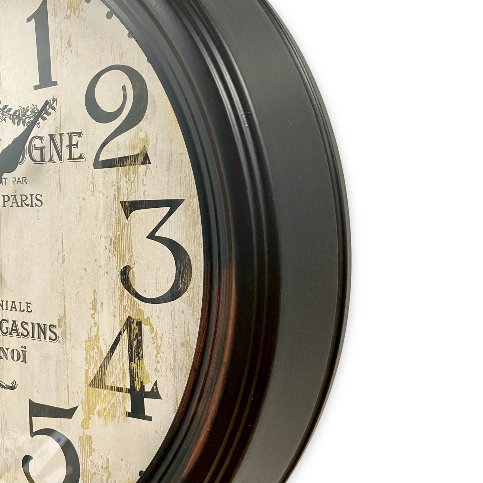 Buy Eau De Cologne Vintage Metal Wall Clock Black 46cm Online – Oh Clocks