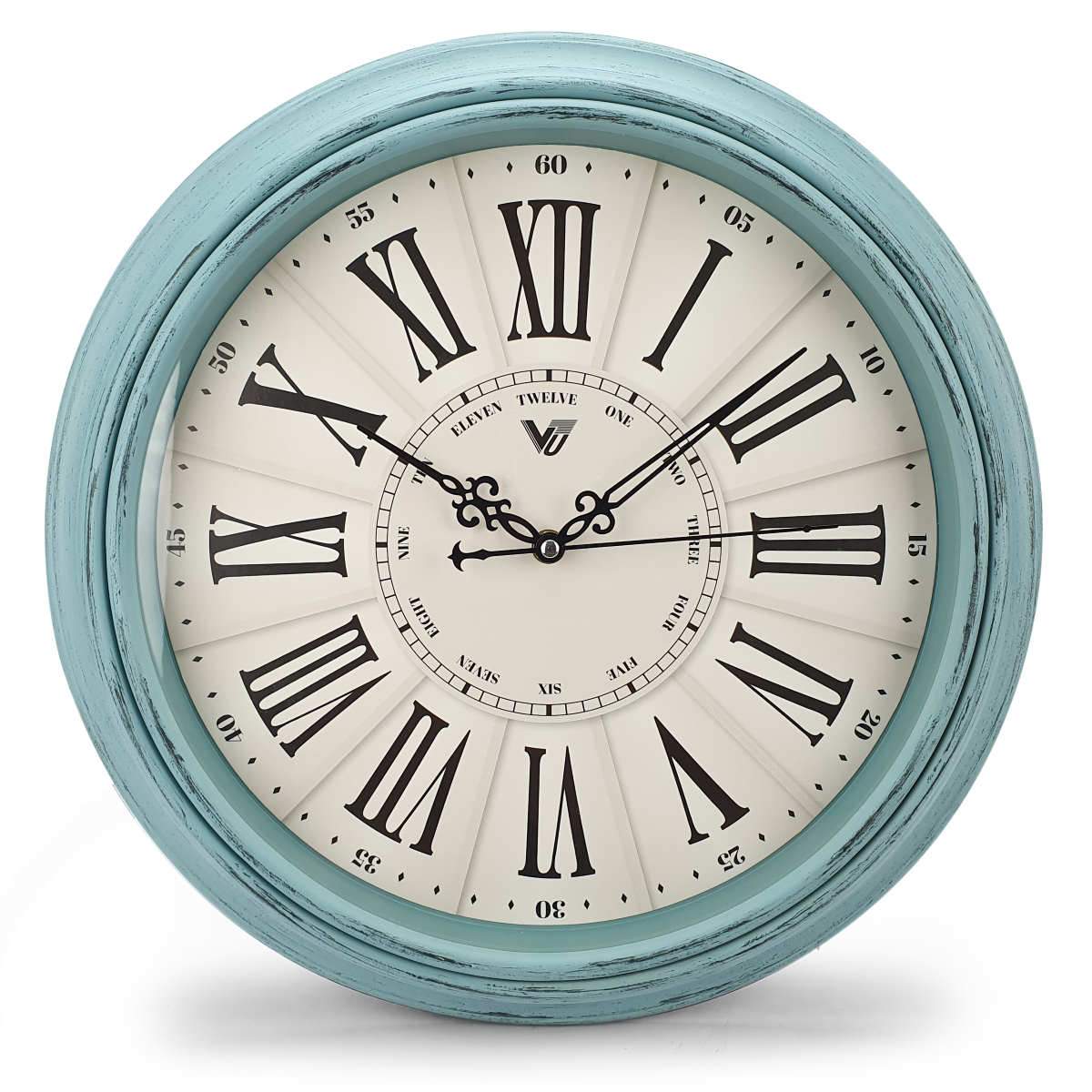 Buy Paisley Vintage Roman Wall Clock Blue 40cm Online – Oh Clocks
