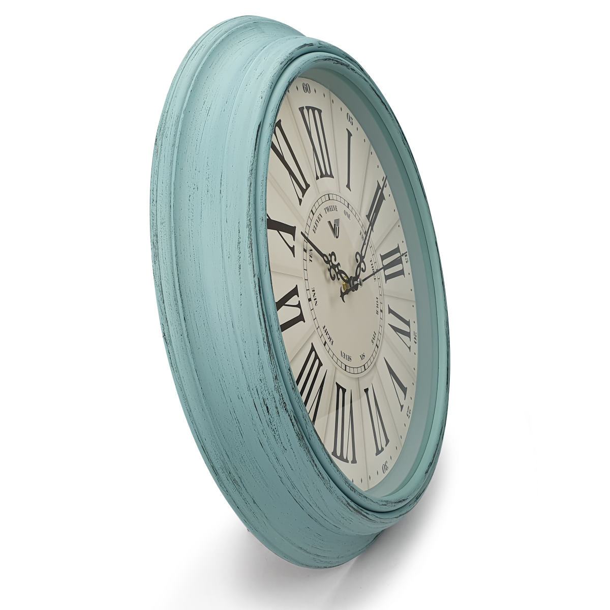 Buy Paisley Vintage Roman Wall Clock Blue 40cm Online – Oh Clocks