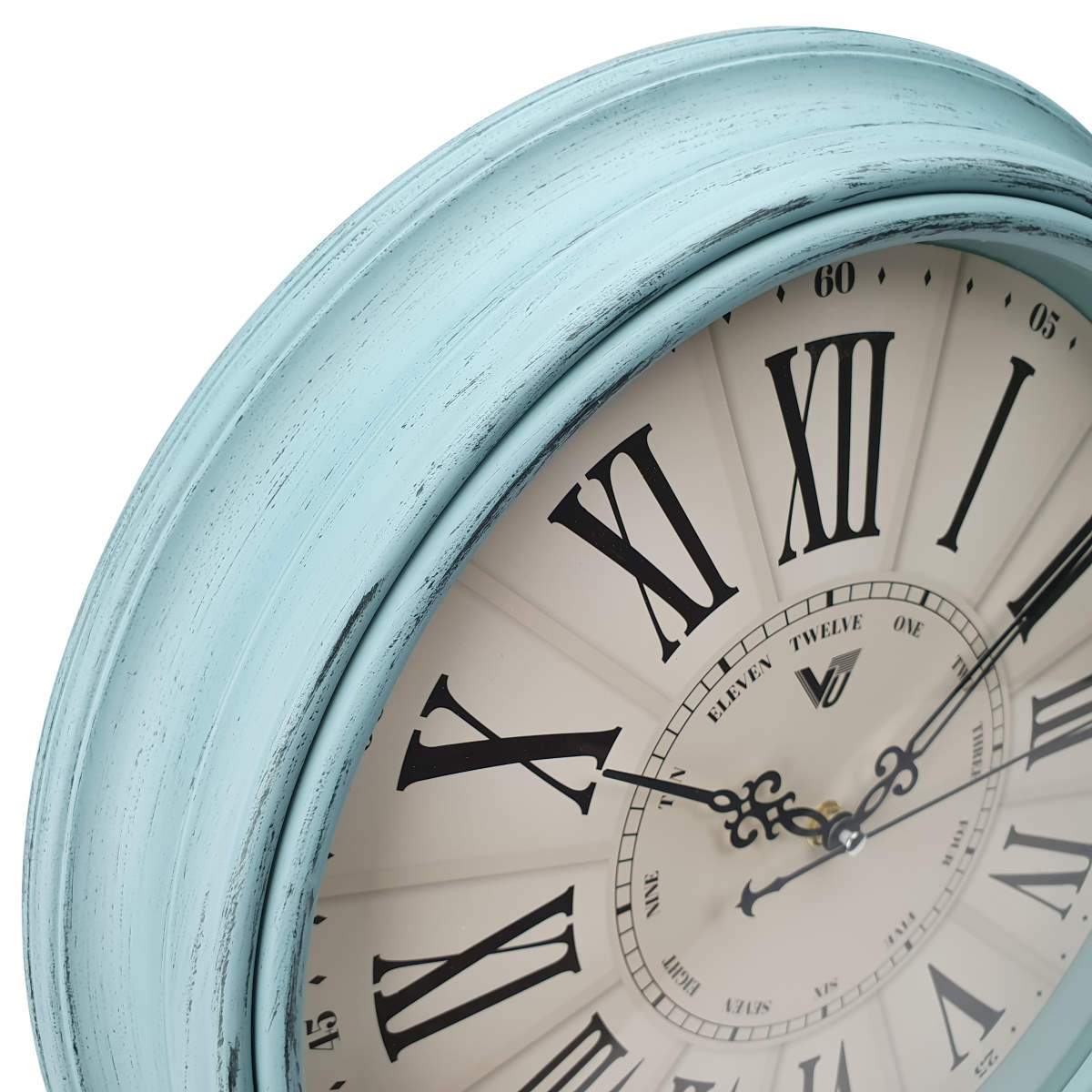 Buy Paisley Vintage Roman Wall Clock Blue 40cm Online – Oh Clocks