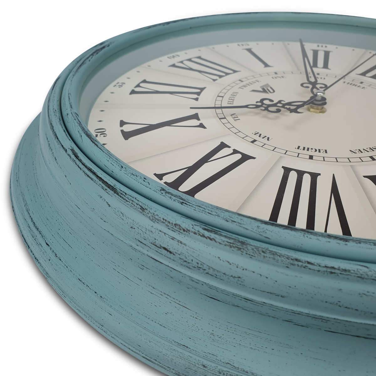 Buy Paisley Vintage Roman Wall Clock Blue 40cm Online – Oh Clocks