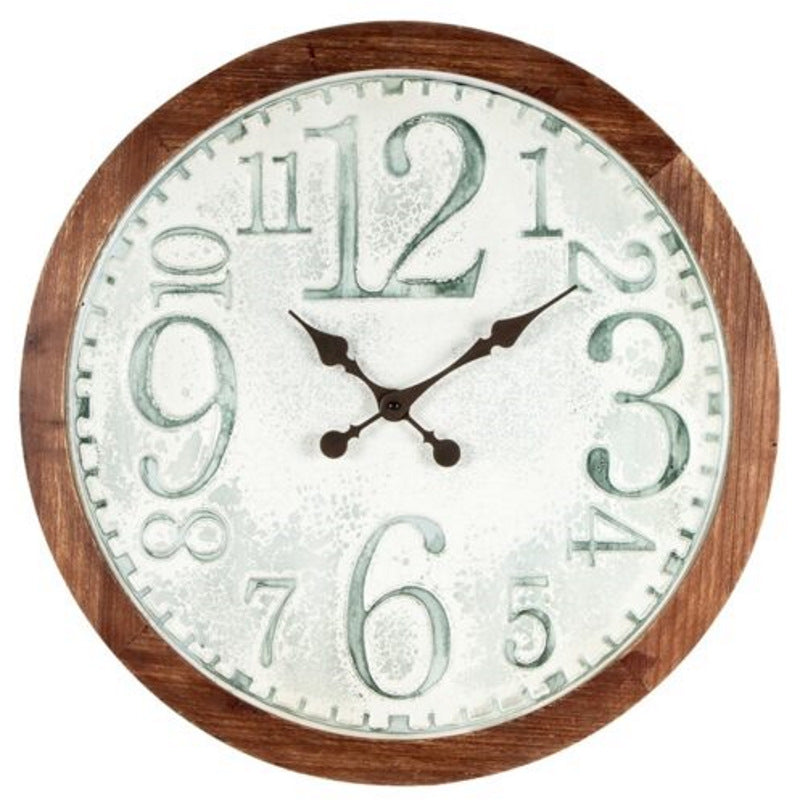 Buy Distressed Finish Sage and White Wall Clock 63cm Online – Oh Clocks