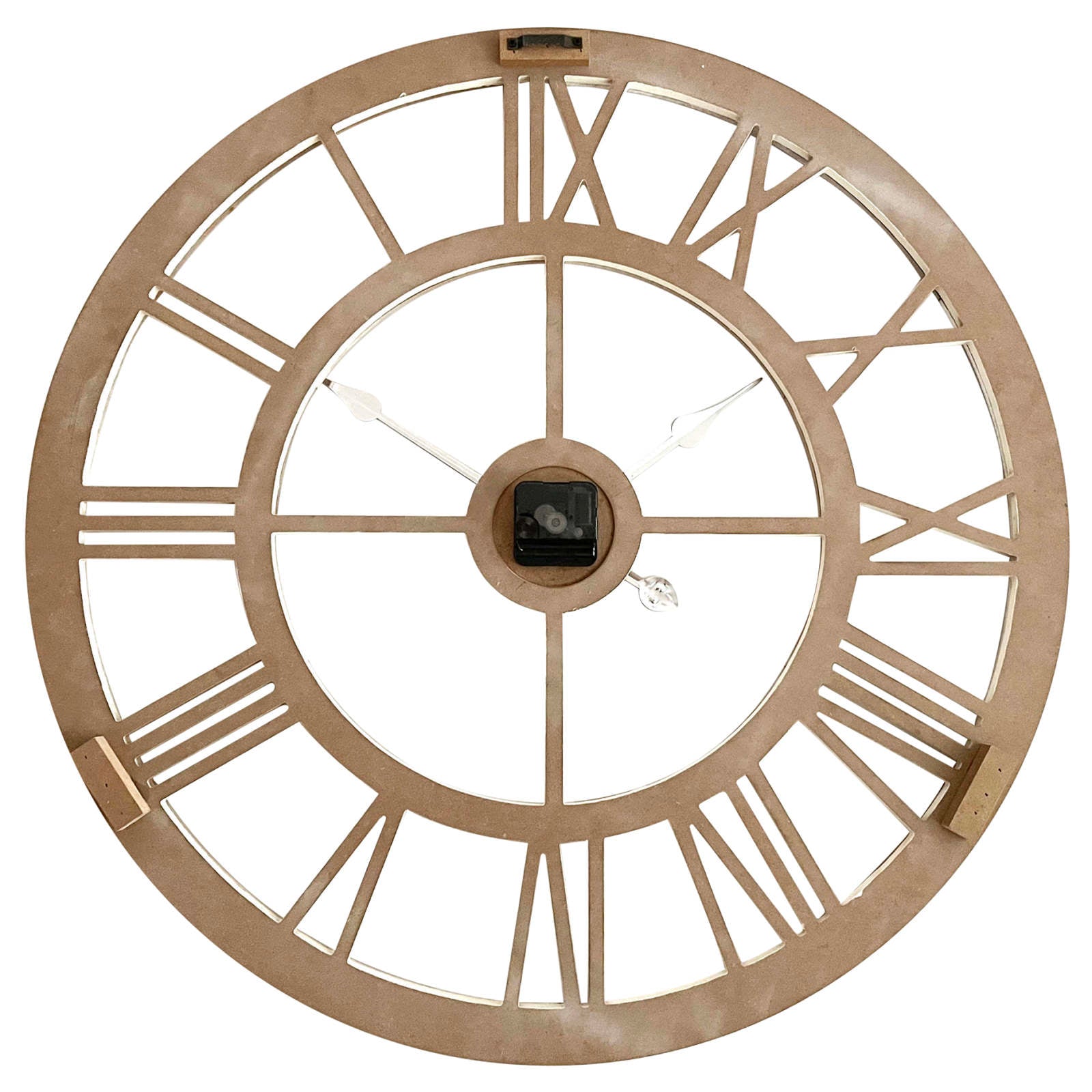 Buy Hamptons Double Frame Floating Roman Wall Clock Natural 70cm – Oh ...